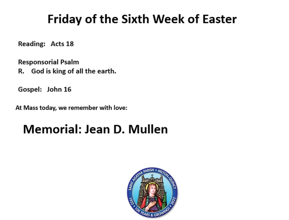 Friday of the Sixth Week of Easter