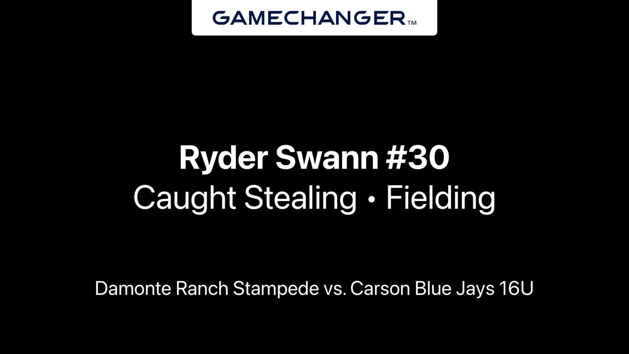 Ryder Swann Caught Stealing vs. Carson Blue Jays 16U