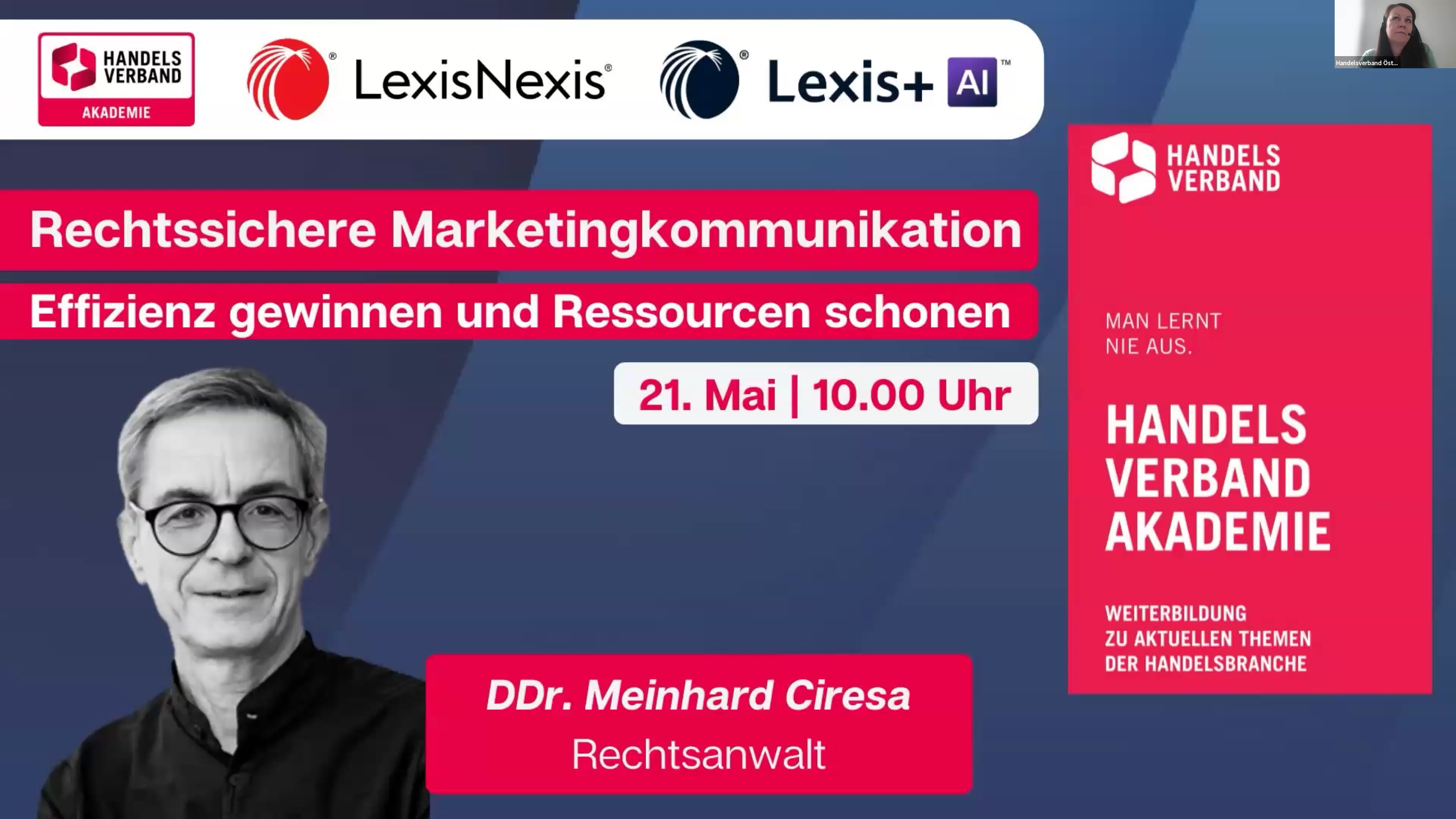 21.05.2025: Webinar Rechtssichere Marketingkommunikation mit DDr ...