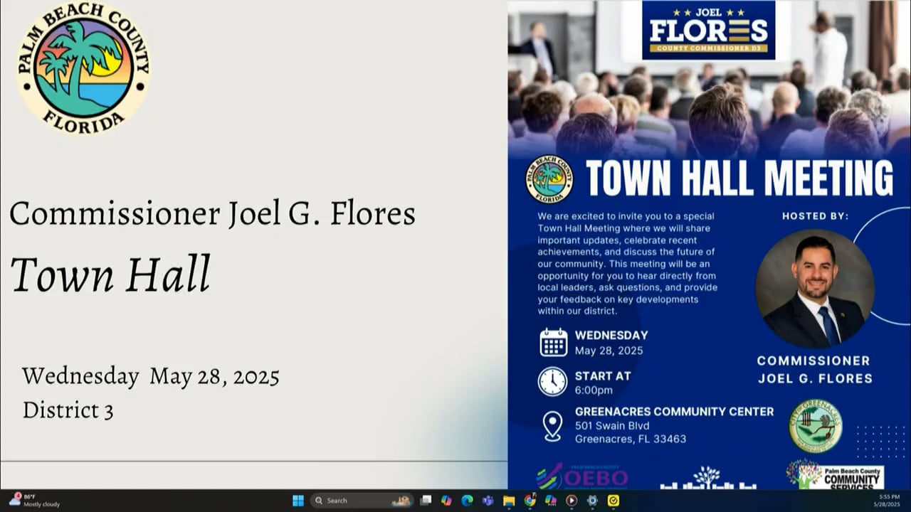 Palm Beach County Commissioner Joel G. Flores Townhall Meeting