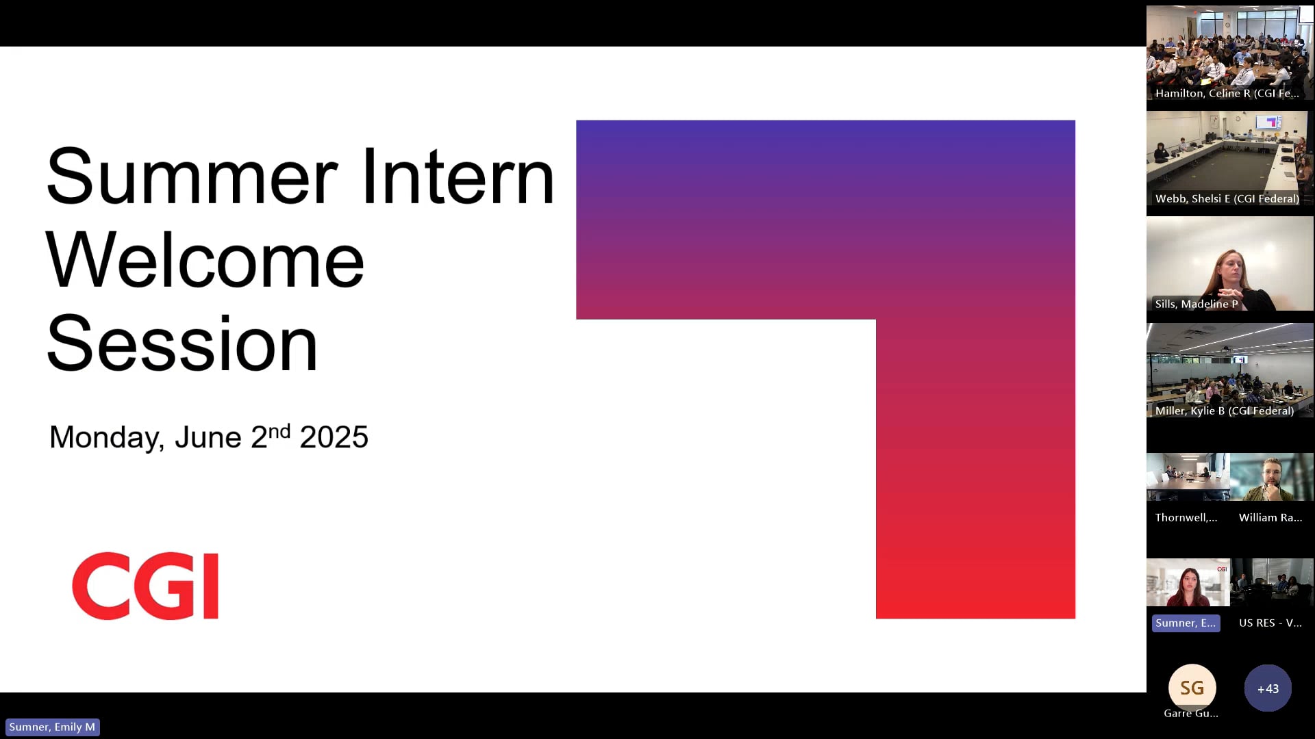 Summer Internship Program '25 -- Welcome Session with Campus Recruiting