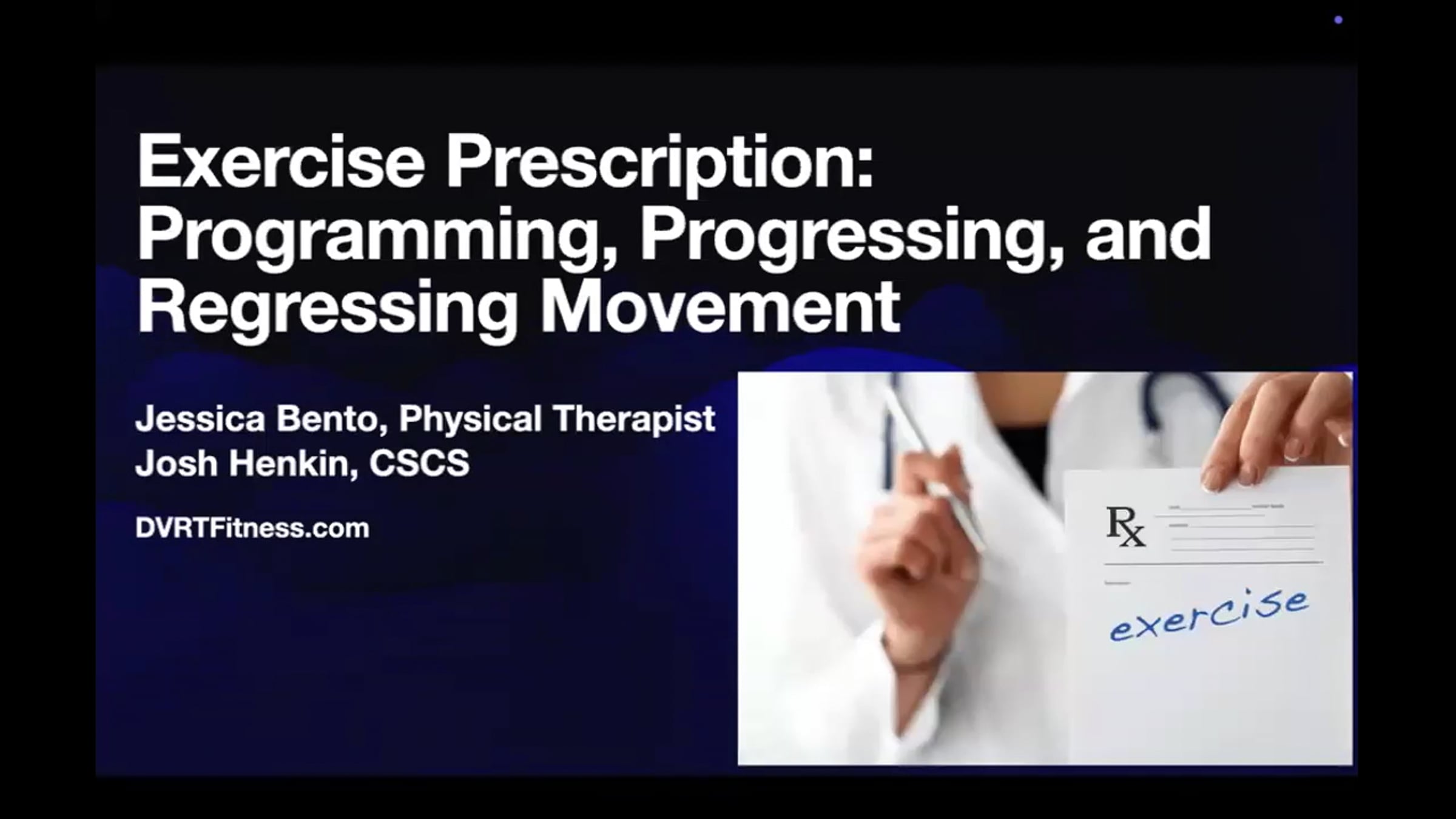 Exercise Prescription Webinar