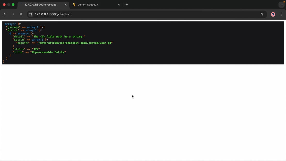 Enhancing API Error Handling > Lemon Squeezy Payment Processor | SymfonyCasts
