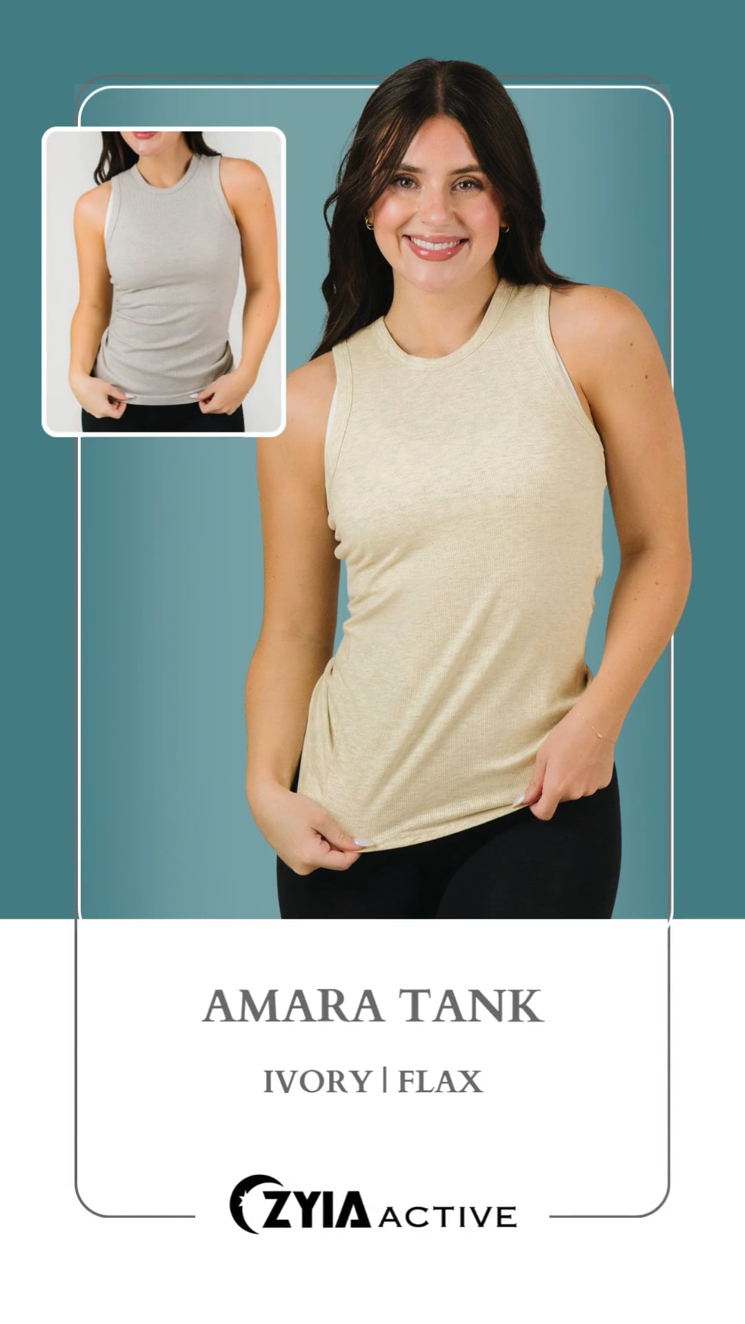 Amara Tank | Ivory #2612 | Flax #2613