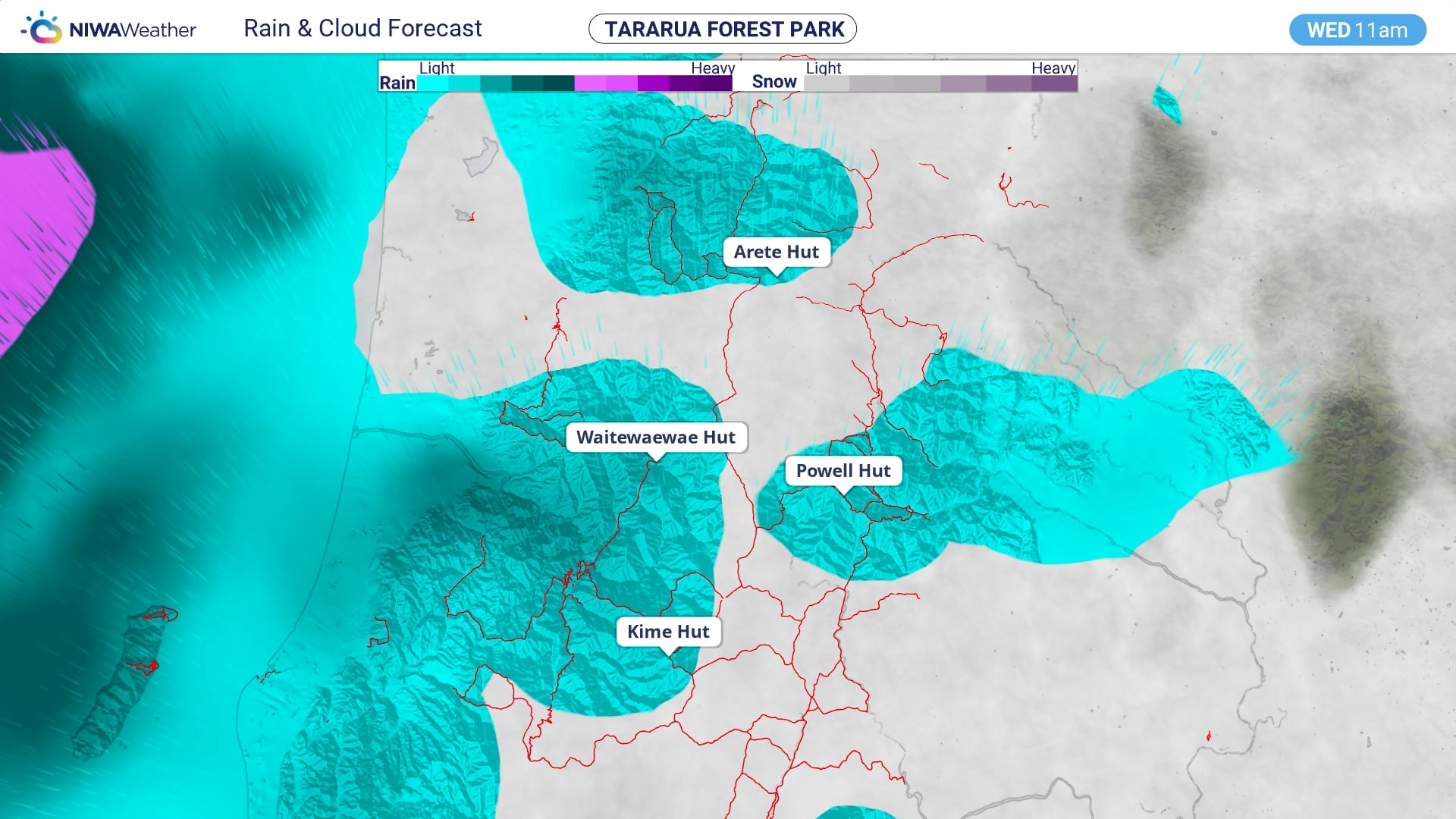 Tararua Forest Park Weather Outlook