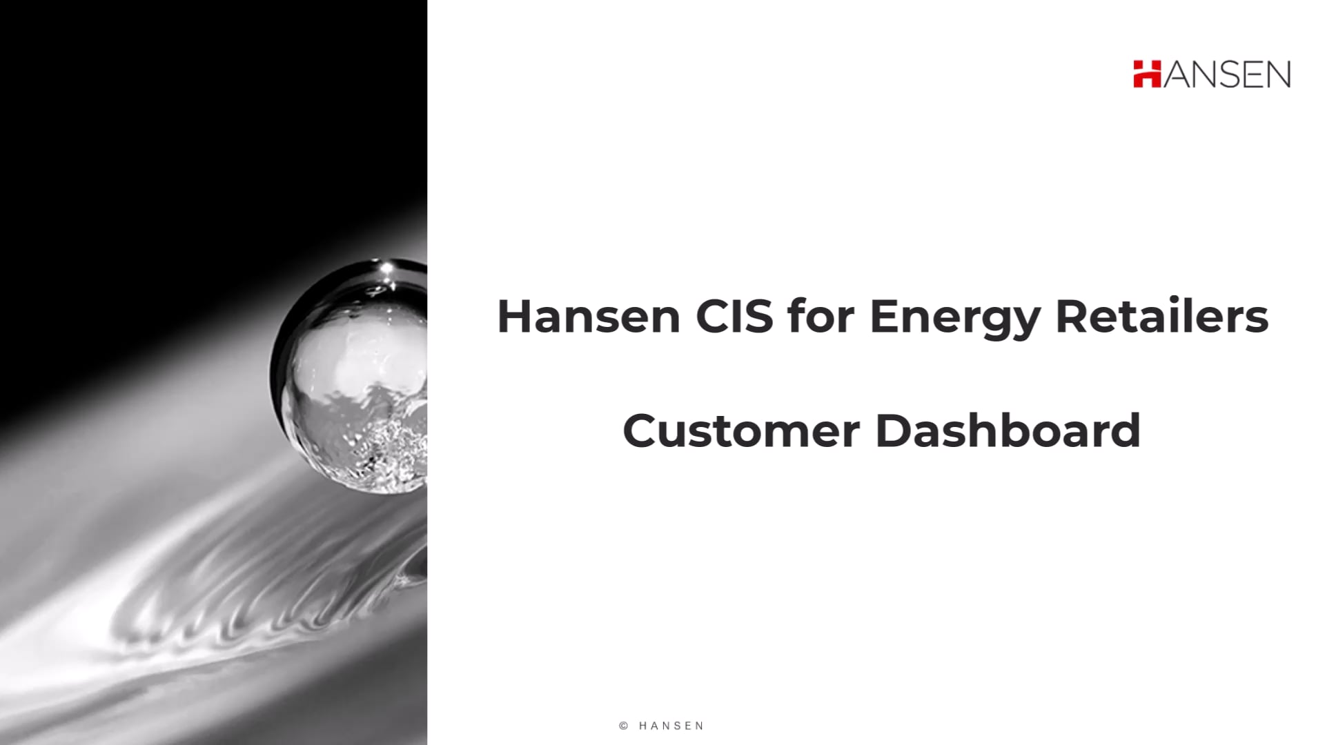 Hansen CIS for Energy Retailers - Customer Dashboard