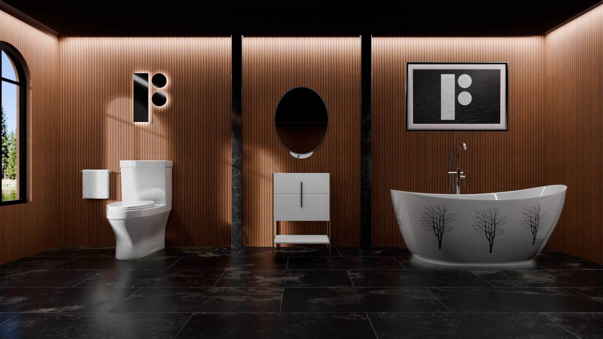 Fine Fixtures Serenity Modern bathroom vanity, Black Hardware ...