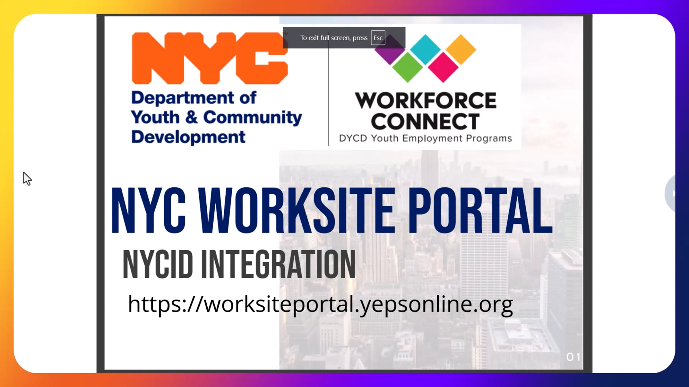 NYC Worksite Portal Training
