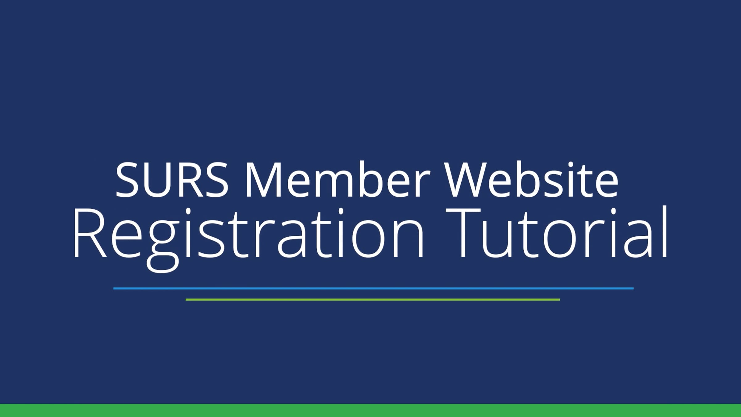 SURS Member Website Registration Tutorial