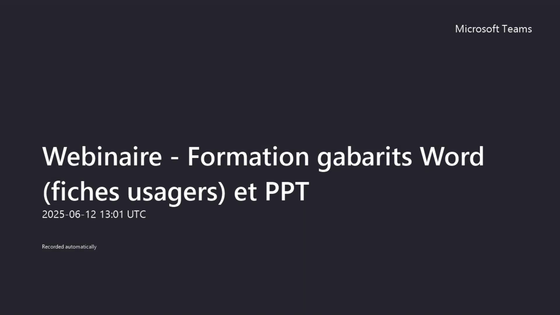 Webinaire - Formation gabarits Word (fiches usagers)