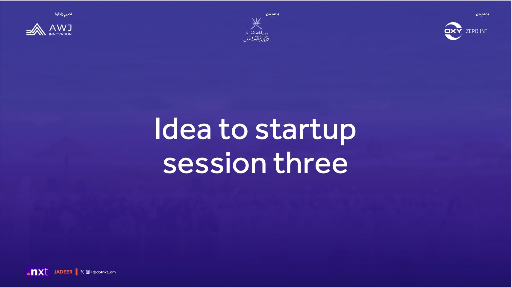 Idea to startup session three