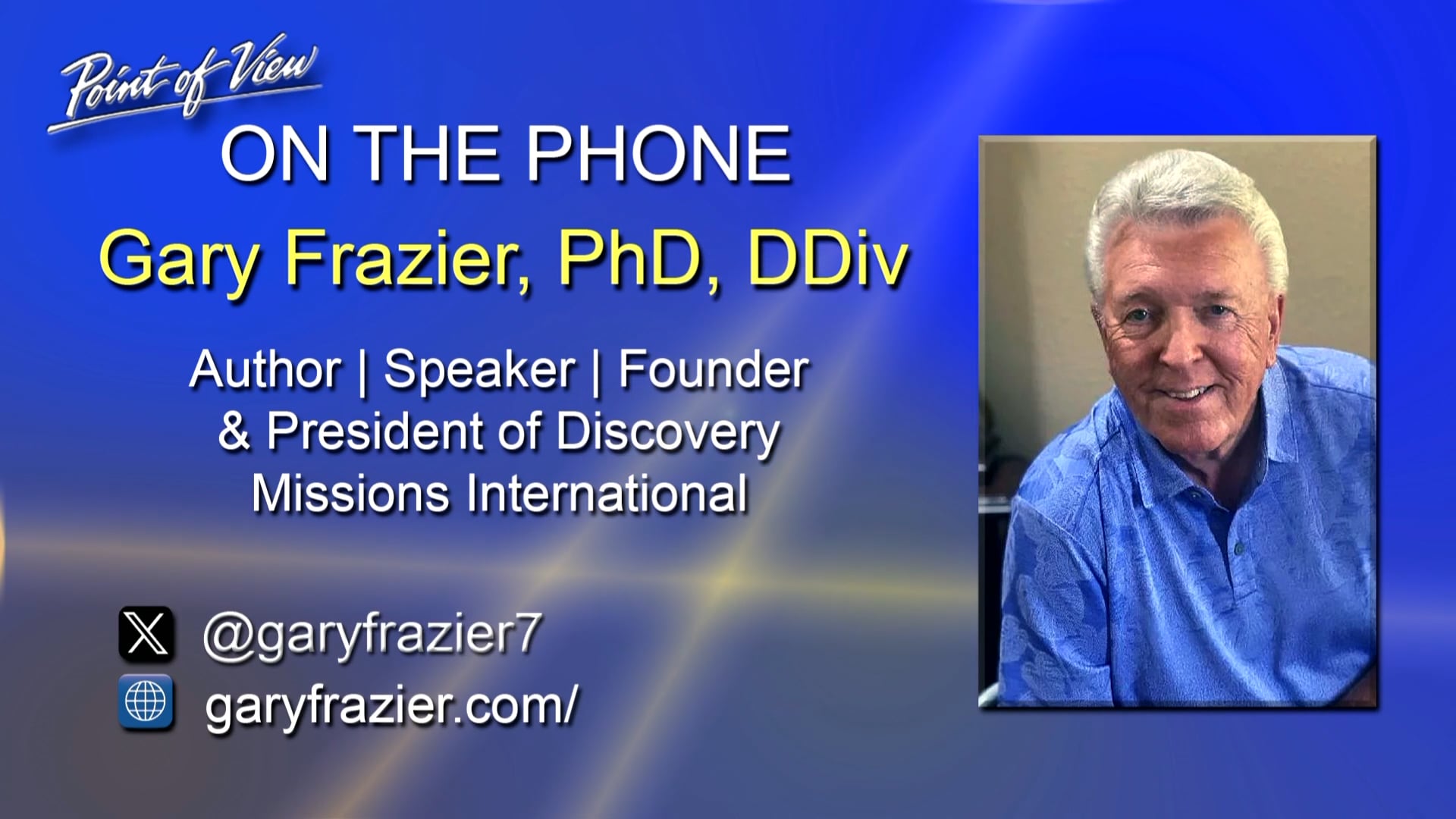 Point of View Livecast - [date] - Gary Frazier