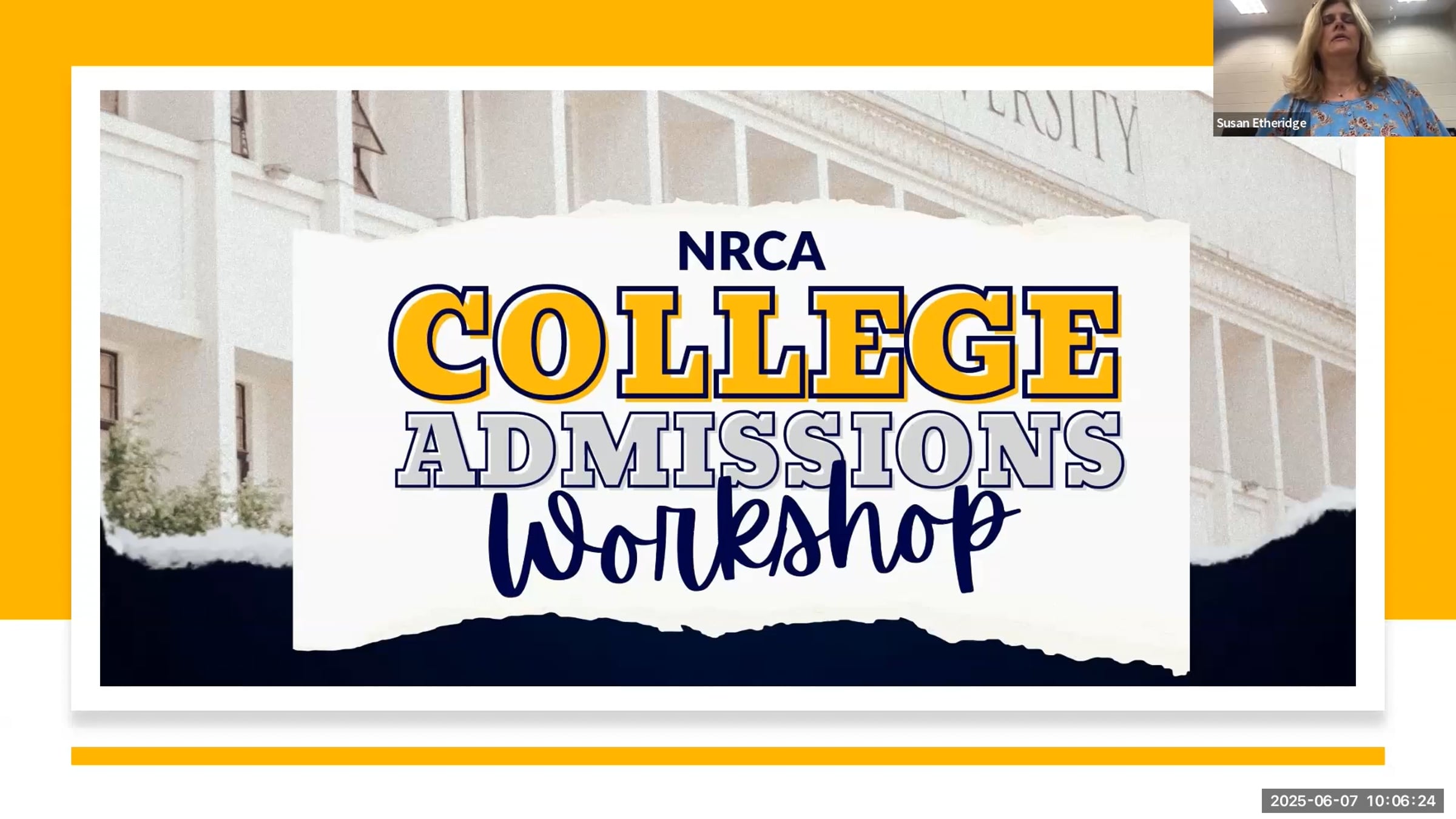 NRCA College Application Workshop