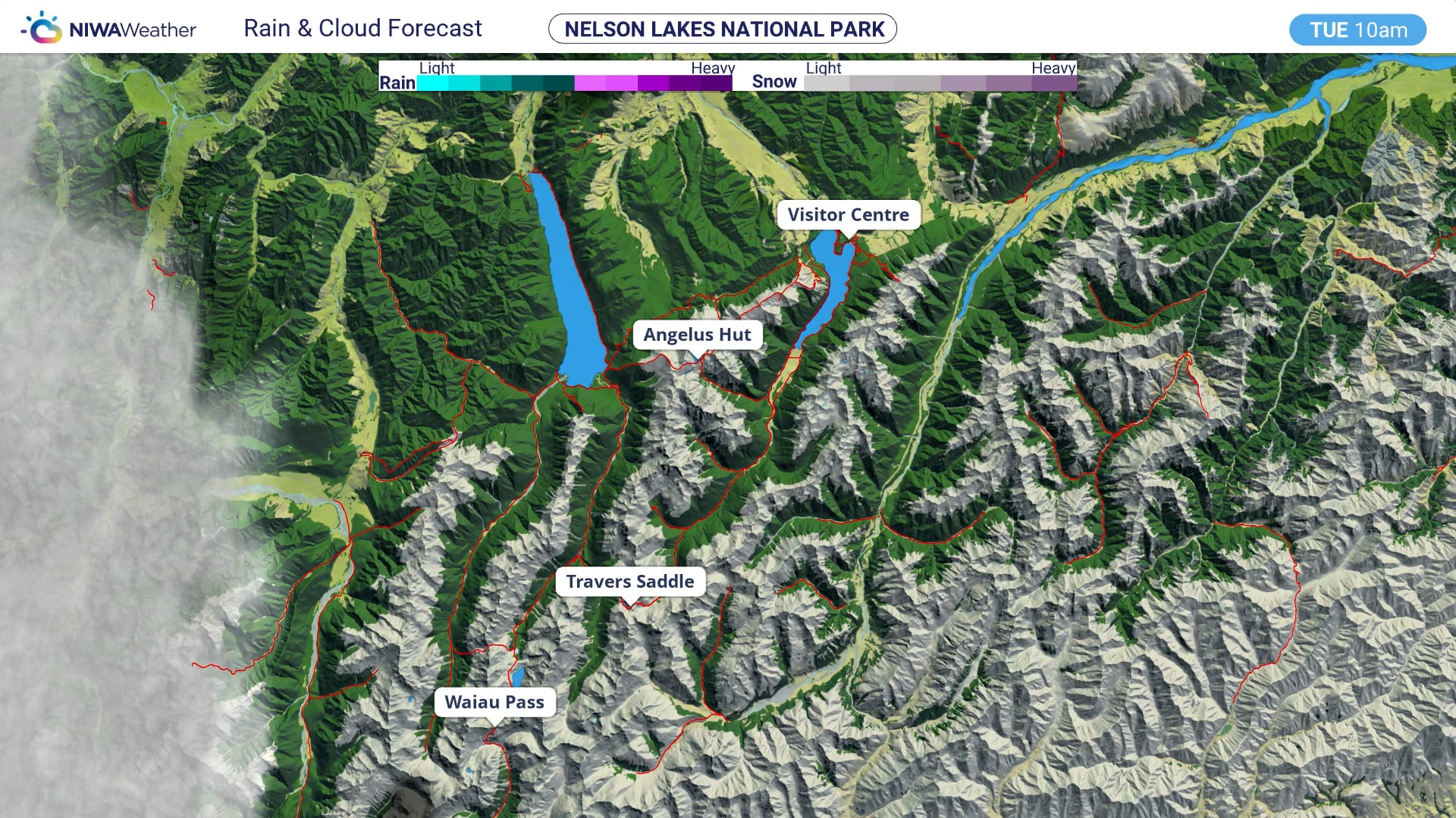 Nelson Lakes National Park Weather Outlook