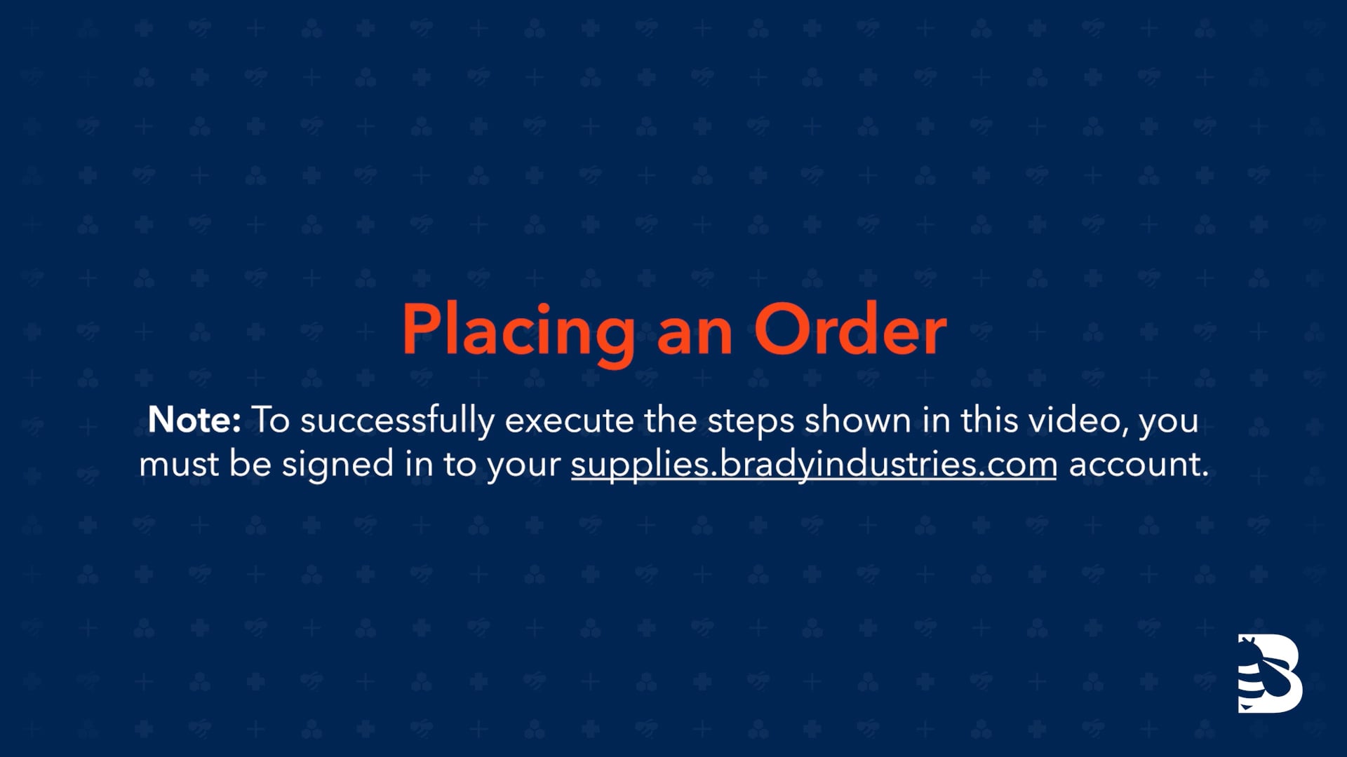 Placing an Order