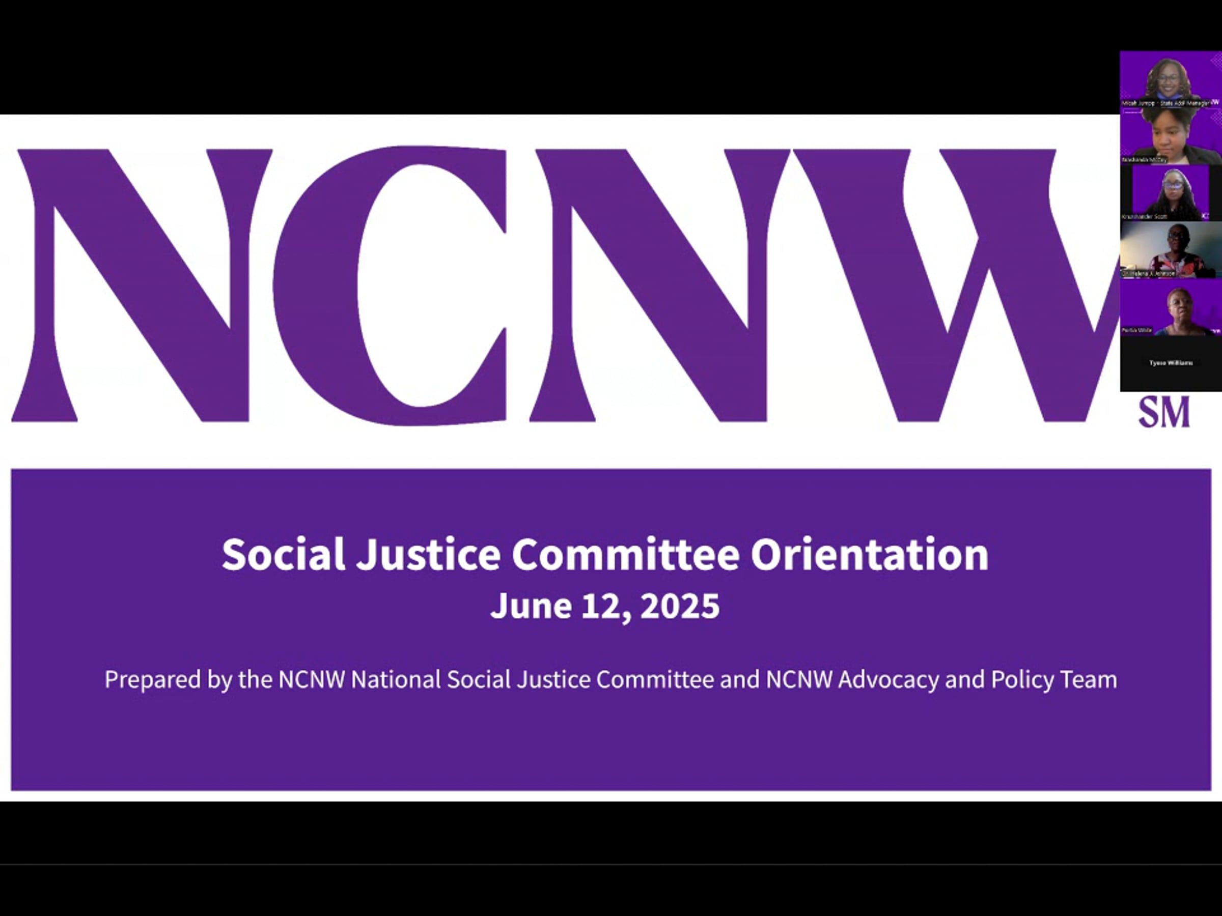 NCNW Social Justice Committee Training - June 12-2025