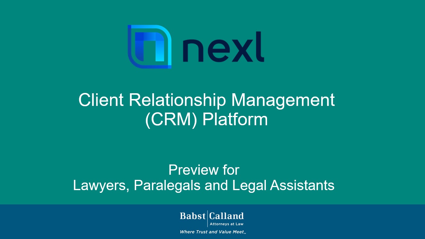 Nexl Preview- Lawyers, Paralegals and Legal Assistants