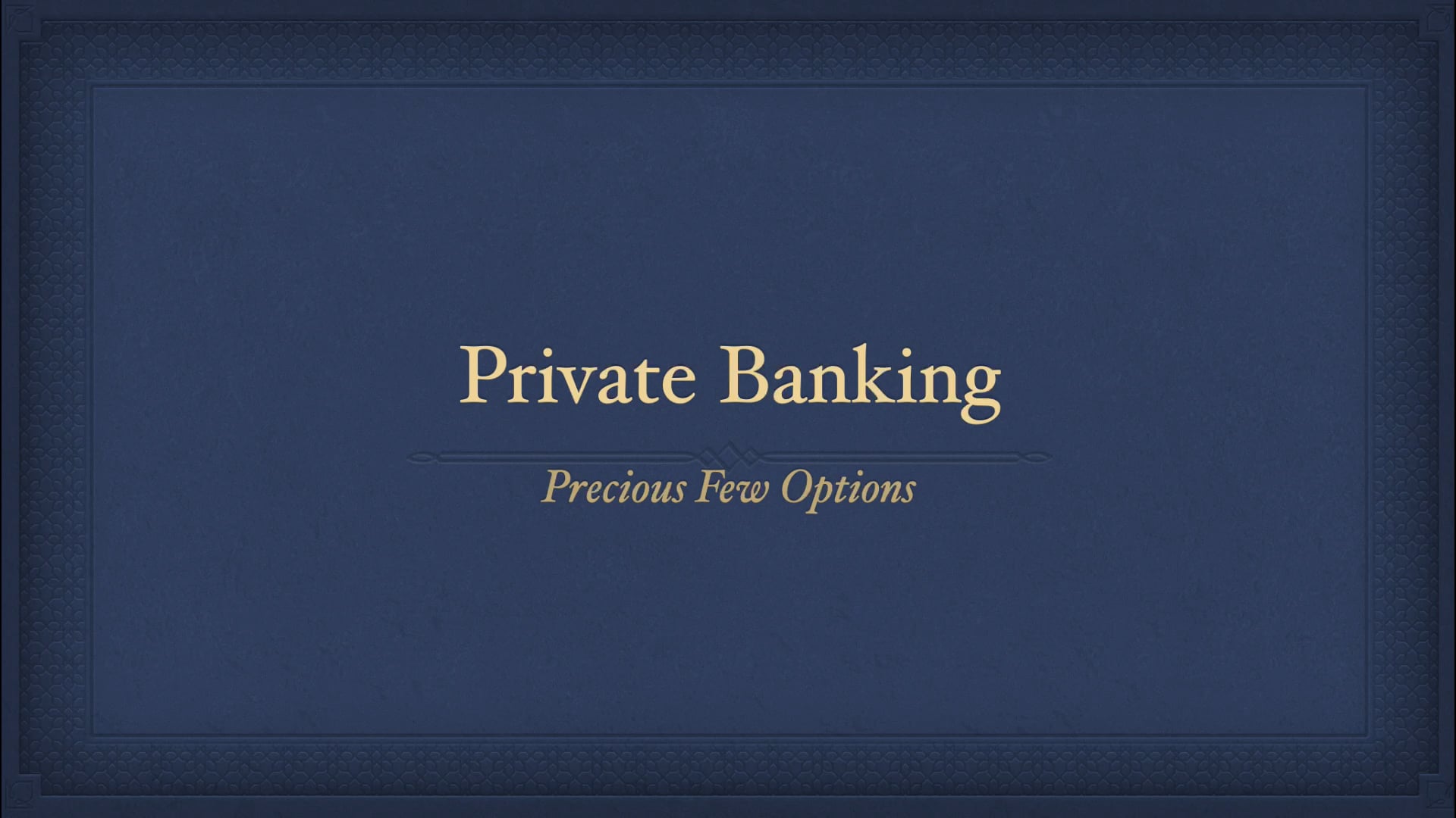 Watch Private Banking - Get it while you can! Online | Vimeo On Demand on Vimeo