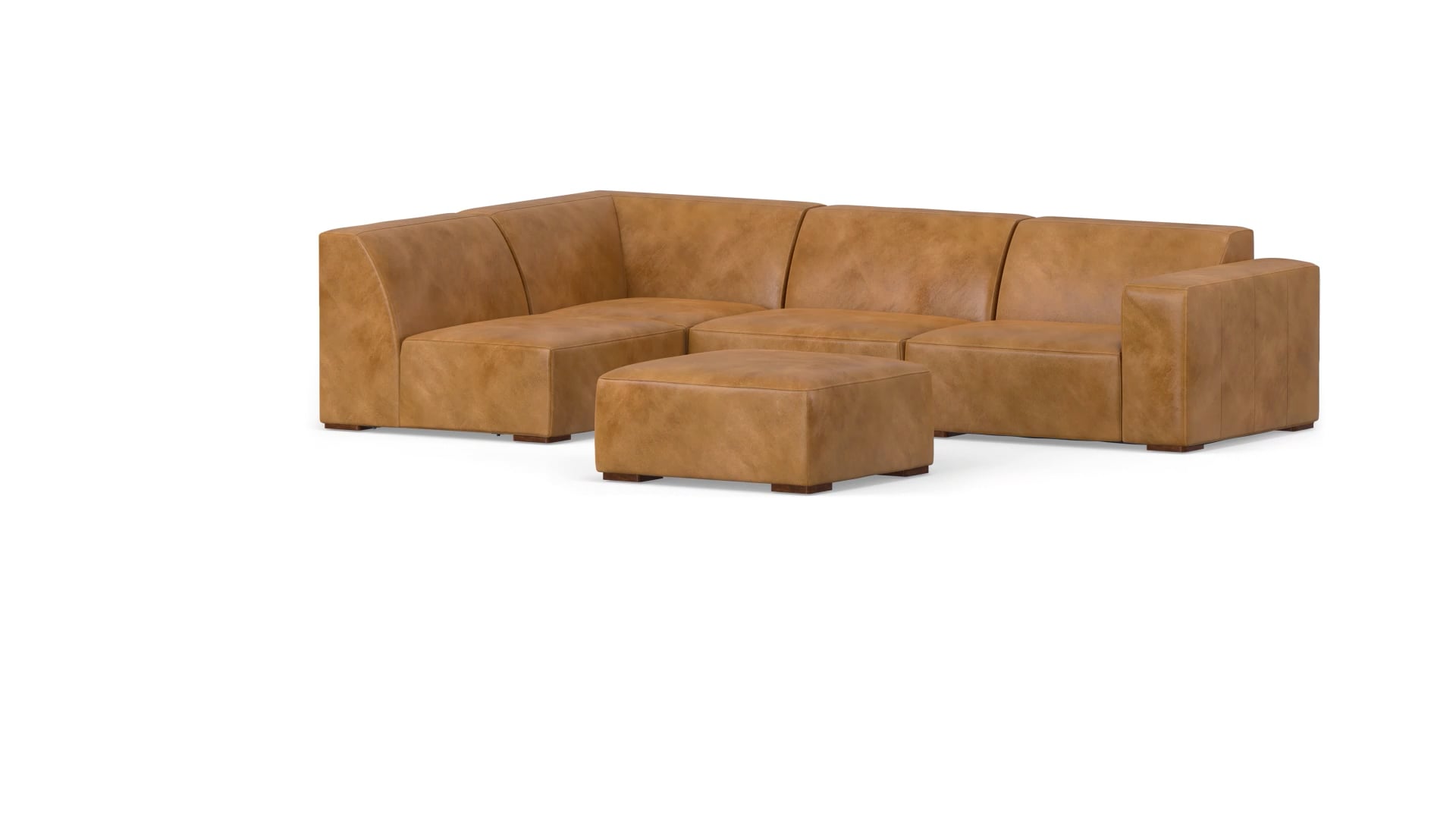 Rex Left Corner Sectional Modular Sofa With Ottoman - Contemporary ...