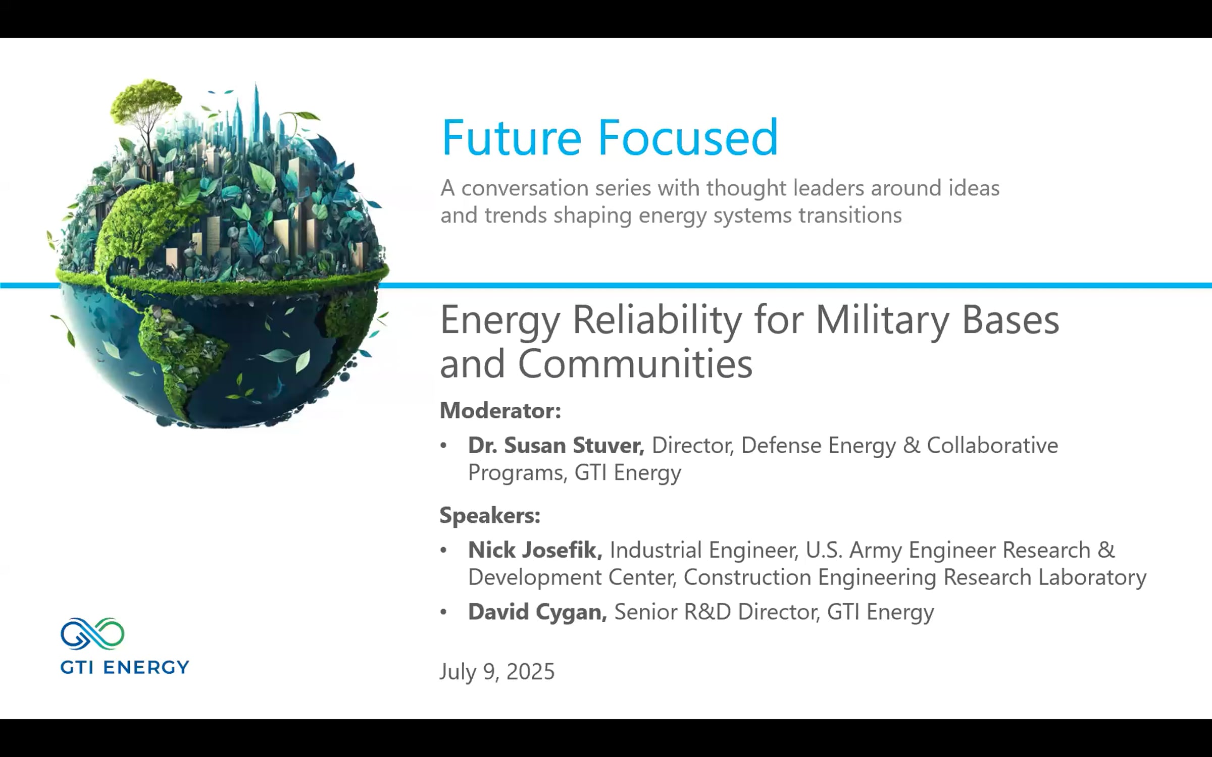 Energy Reliability for Military Bases and Communities - July 9, 2025 - Future Focused