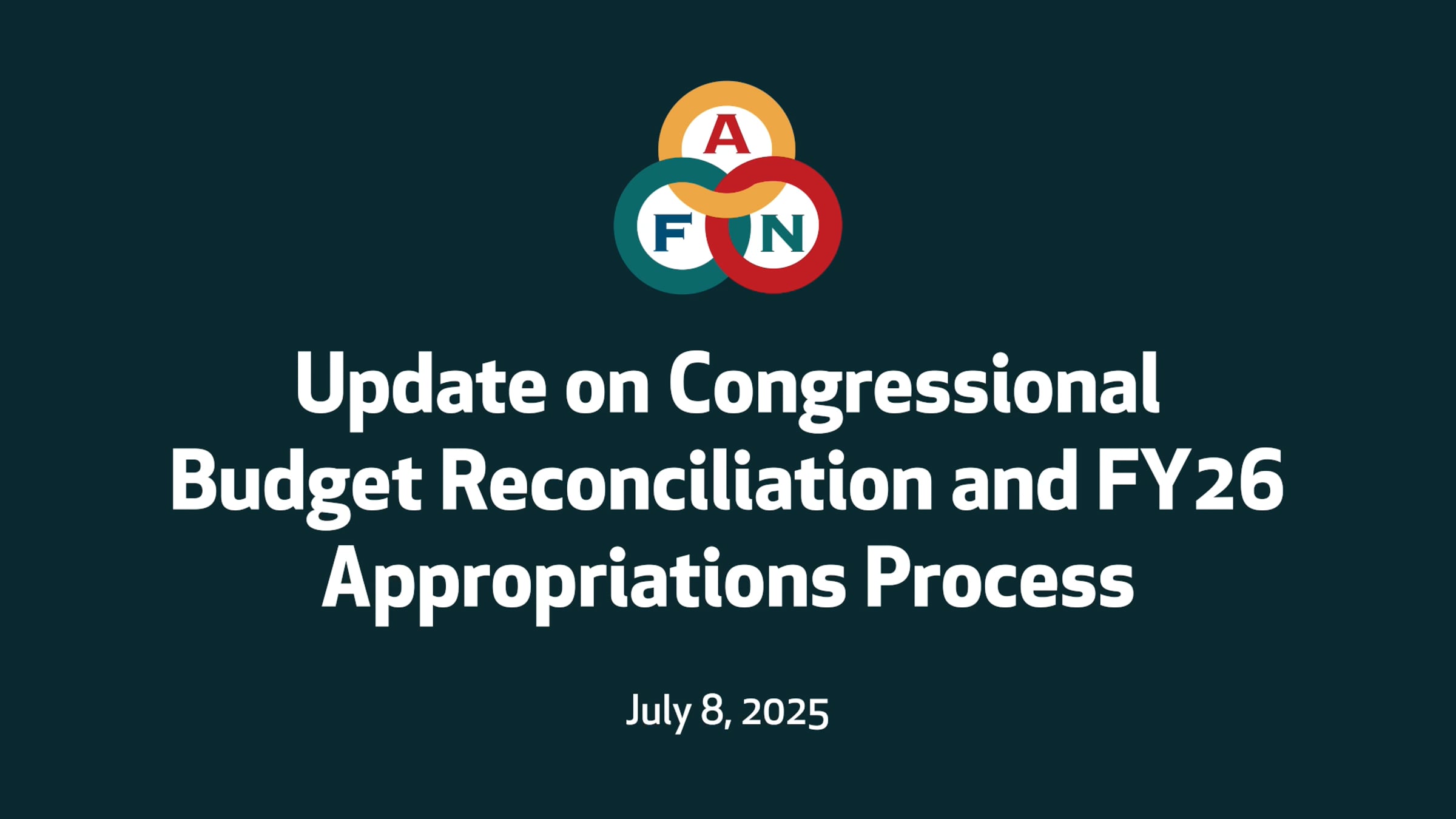 Update on Congressional Budget Reconciliation and FY26 Appropriations ...