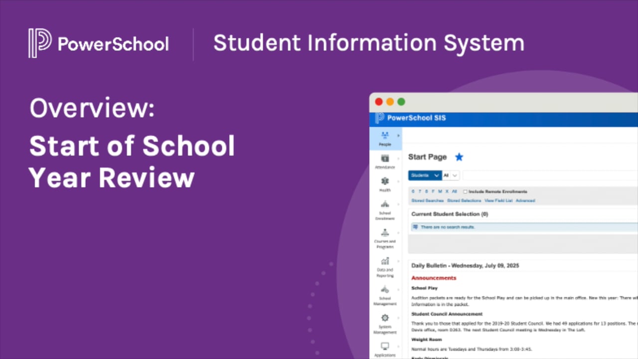 Start Of School Year - PowerSchool Community