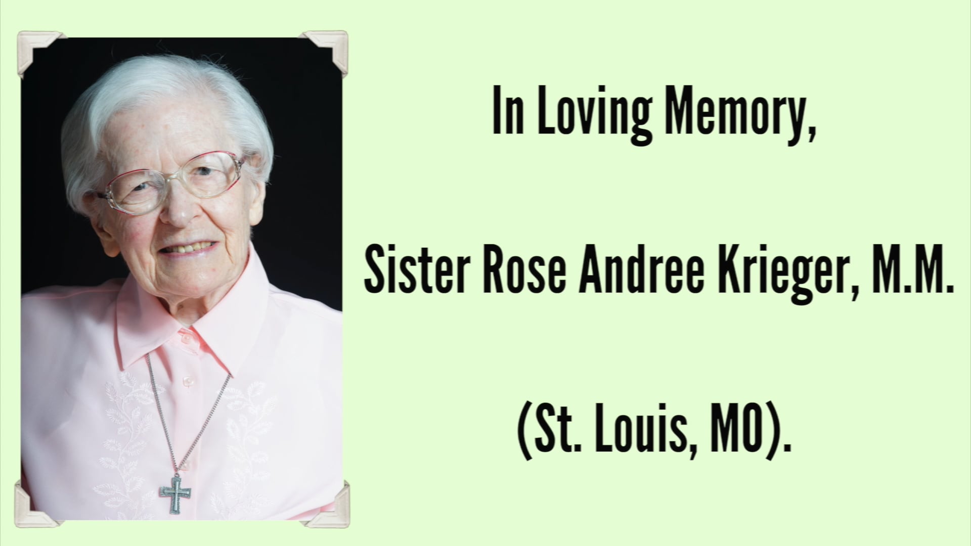 Sister Rose Andree Krieger, M.M.