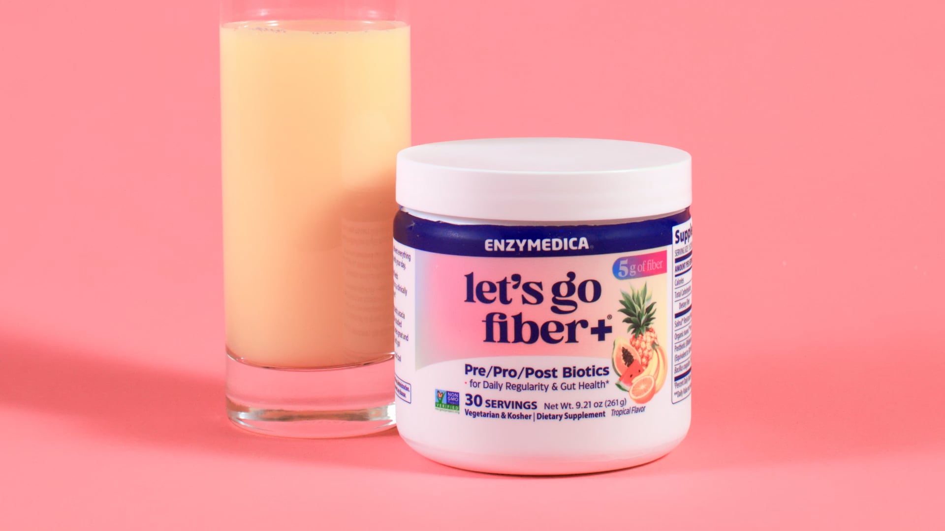 Let's Go Fiber + Probiotics Powdered Drink Mix