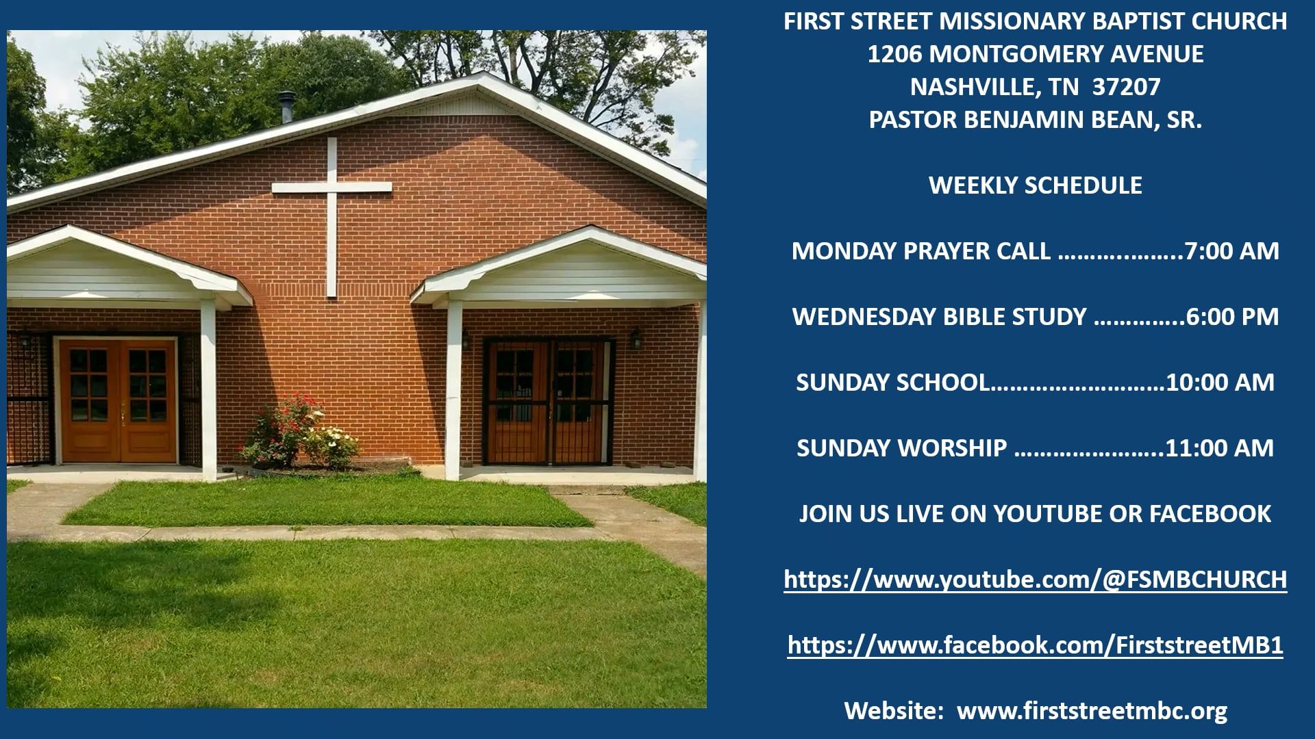 First Street Missionary Baptist Church - Home
