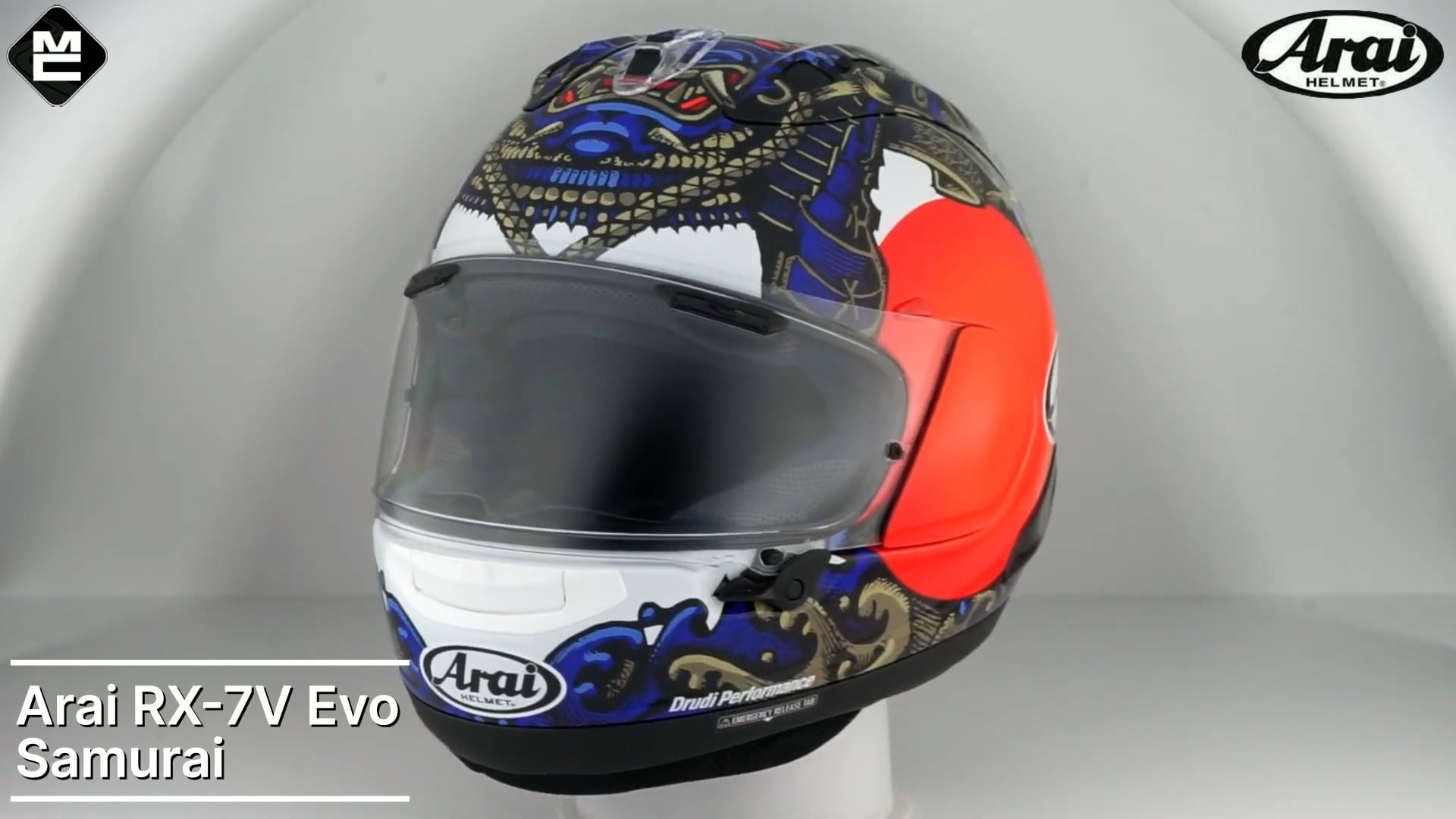 Arai RX-7V Evo Samurai Full Face Motorcycle Helmet | 360 Helmet View ...