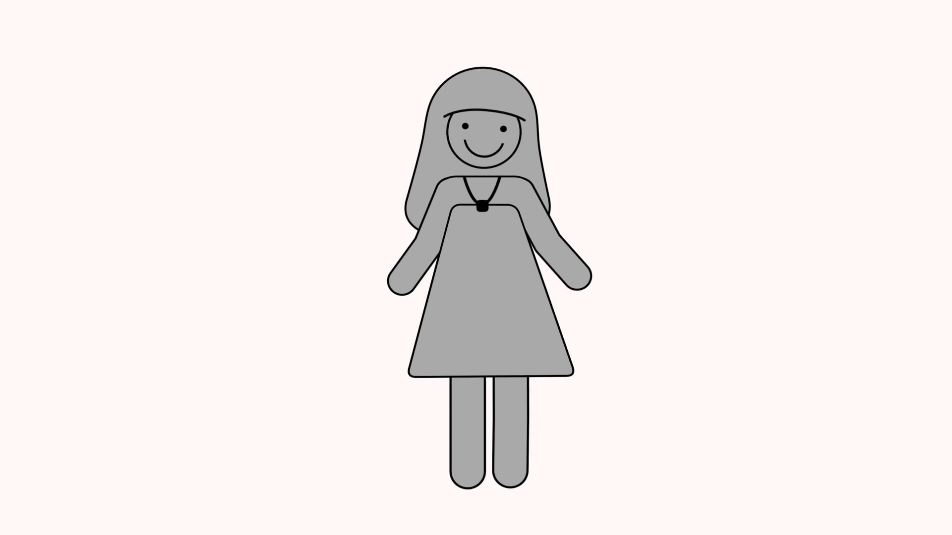 Animated pictogram – Lady with long hair loop