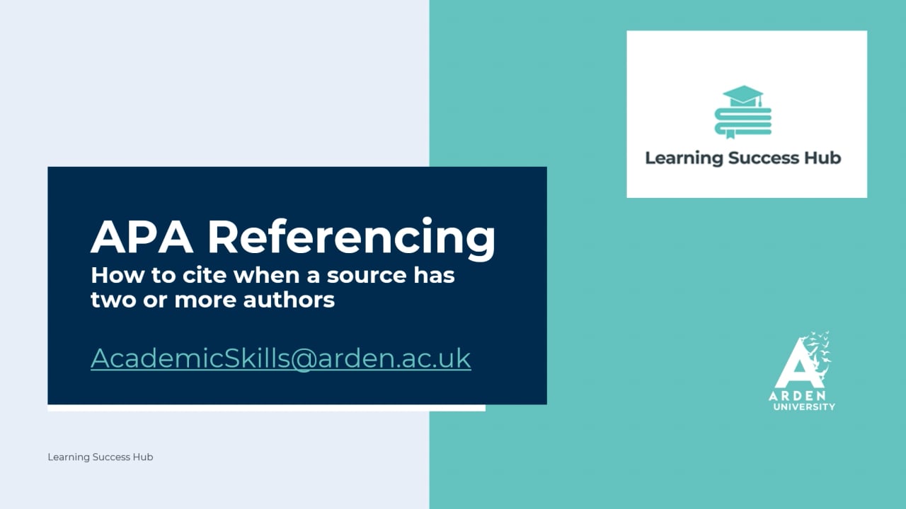 APA Referencing: How to cite when a source has two or more authors