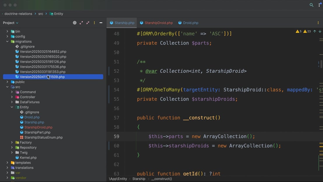 Many-to-Many but with Extra Data > Symfony, Doctrine Relations & Warp Drive Basics | SymfonyCasts