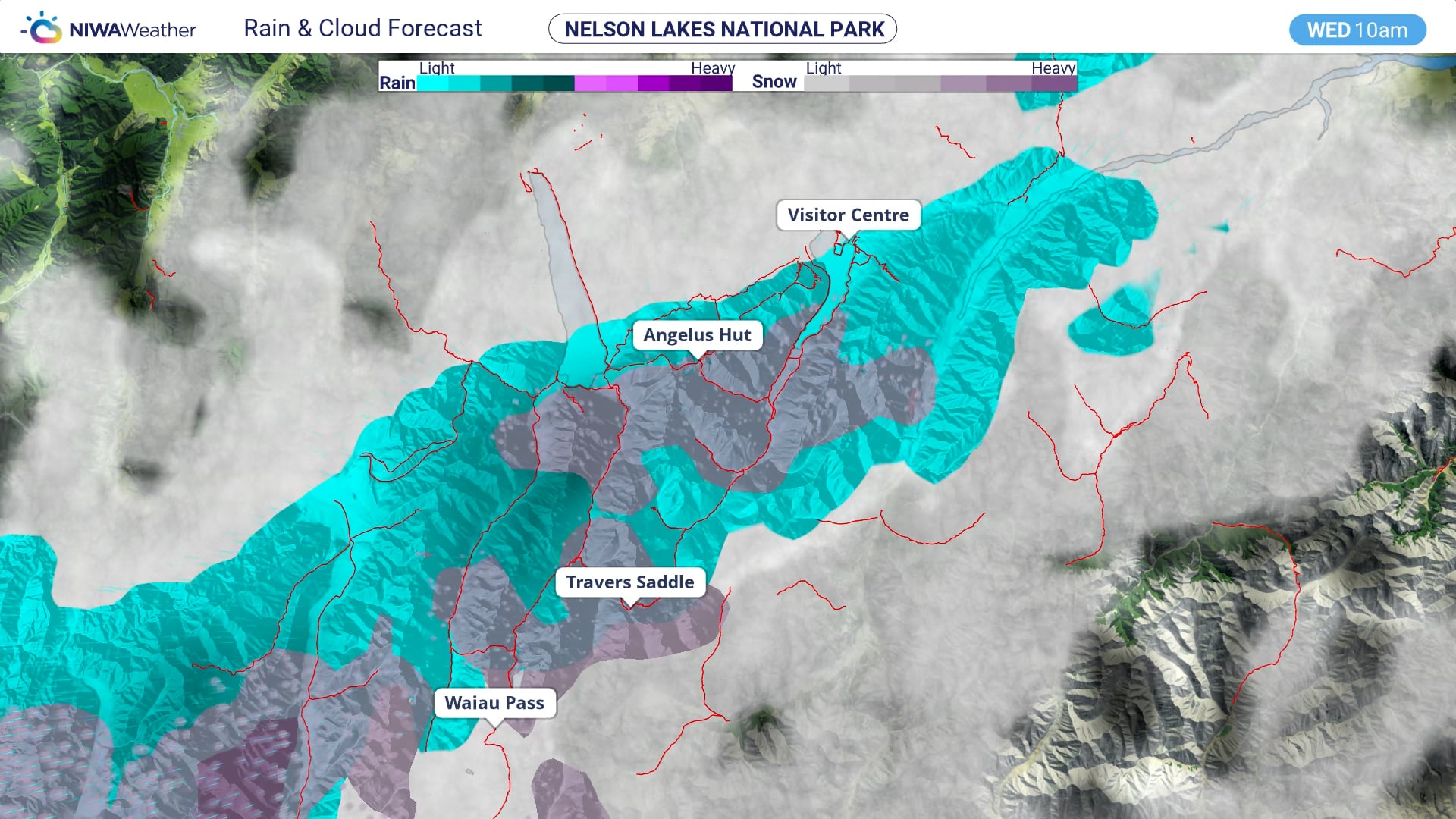 Nelson Lakes National Park Weather Outlook