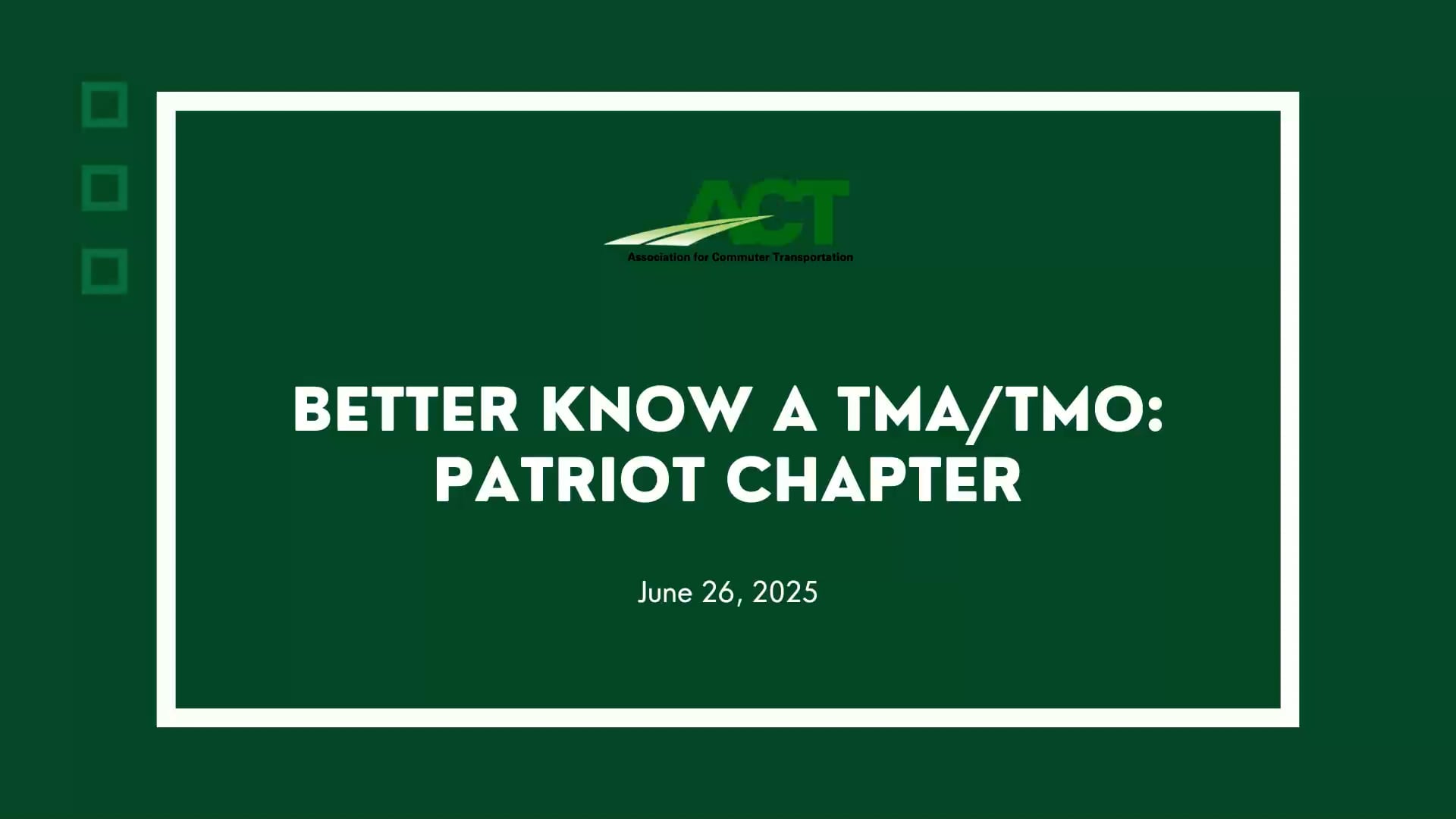 Better Know a TMA/TMO: Patriot Chapter