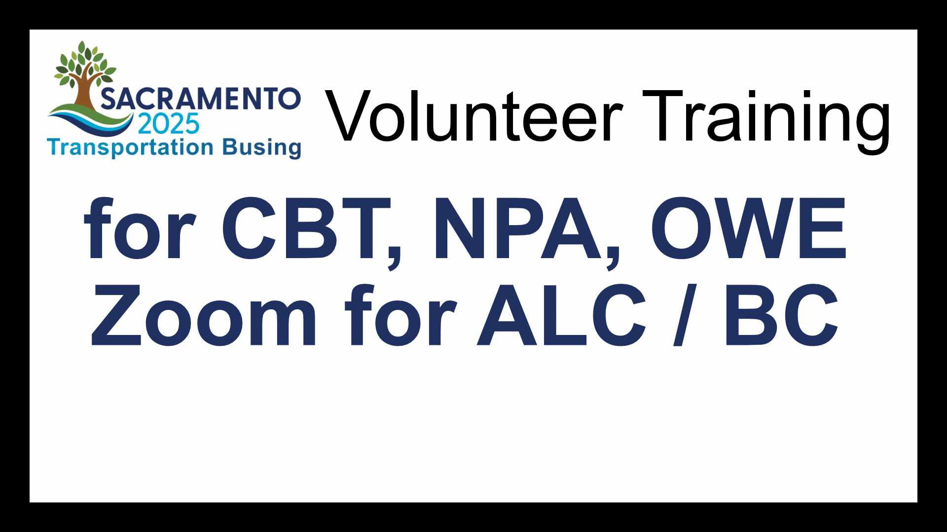 Virtual Site Visit CBT, Napa, OWE for ALC BC