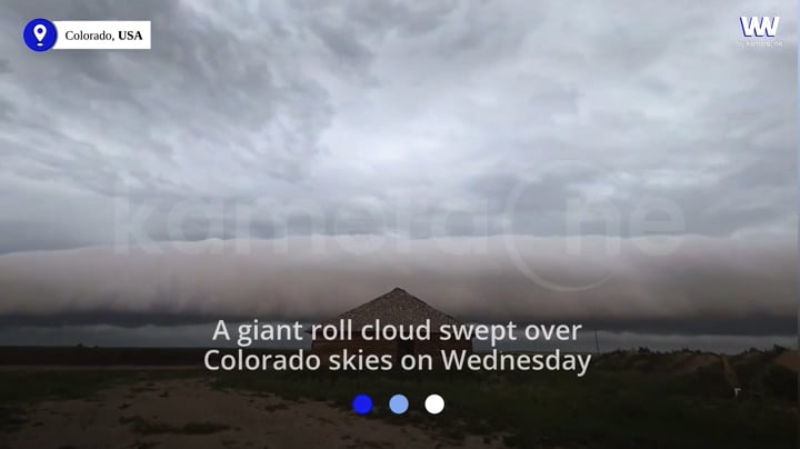 Giant roll cloud sweeps across Colorado skies like tidal wave