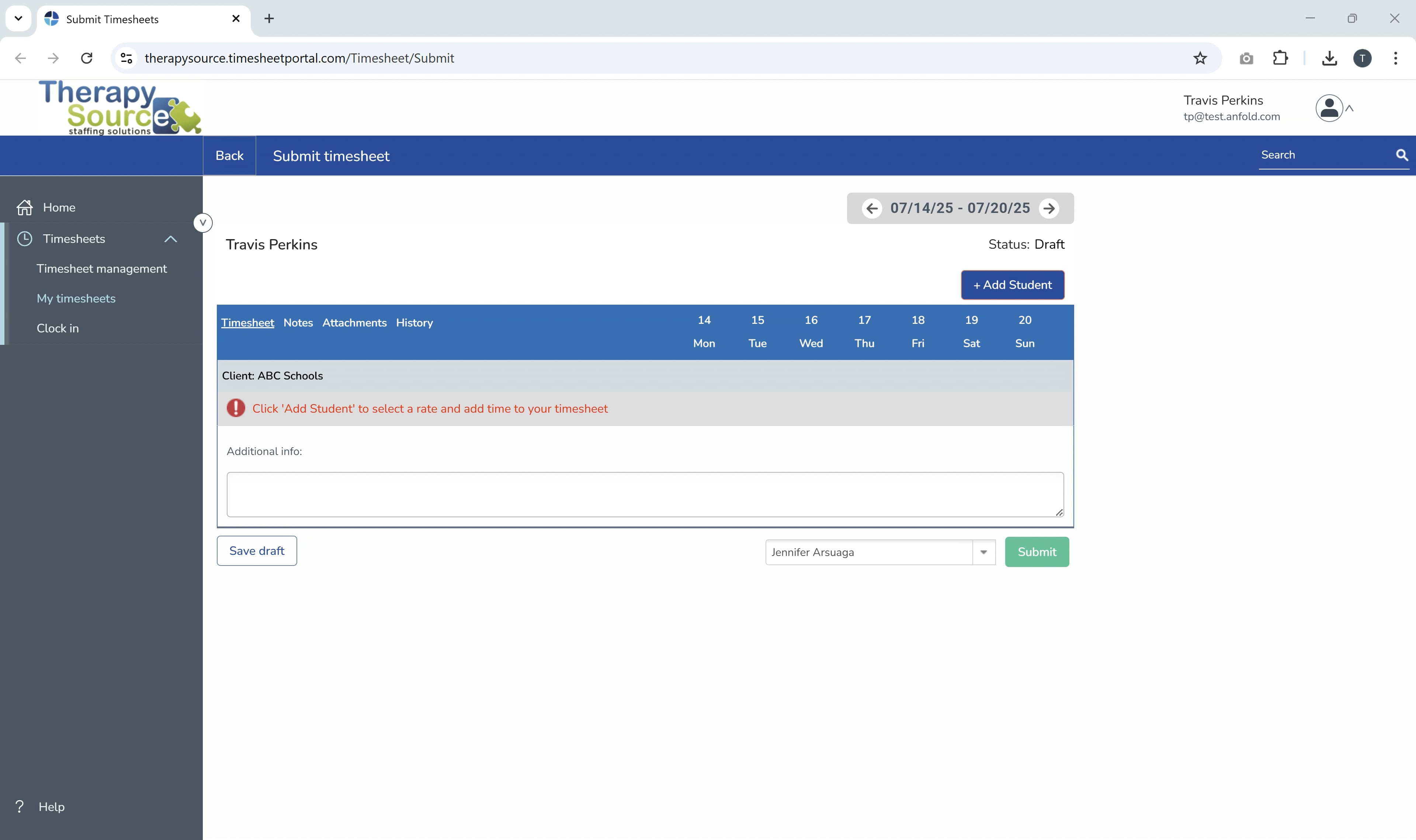 Therapy Source Timesheet Submission Platform - How-To
