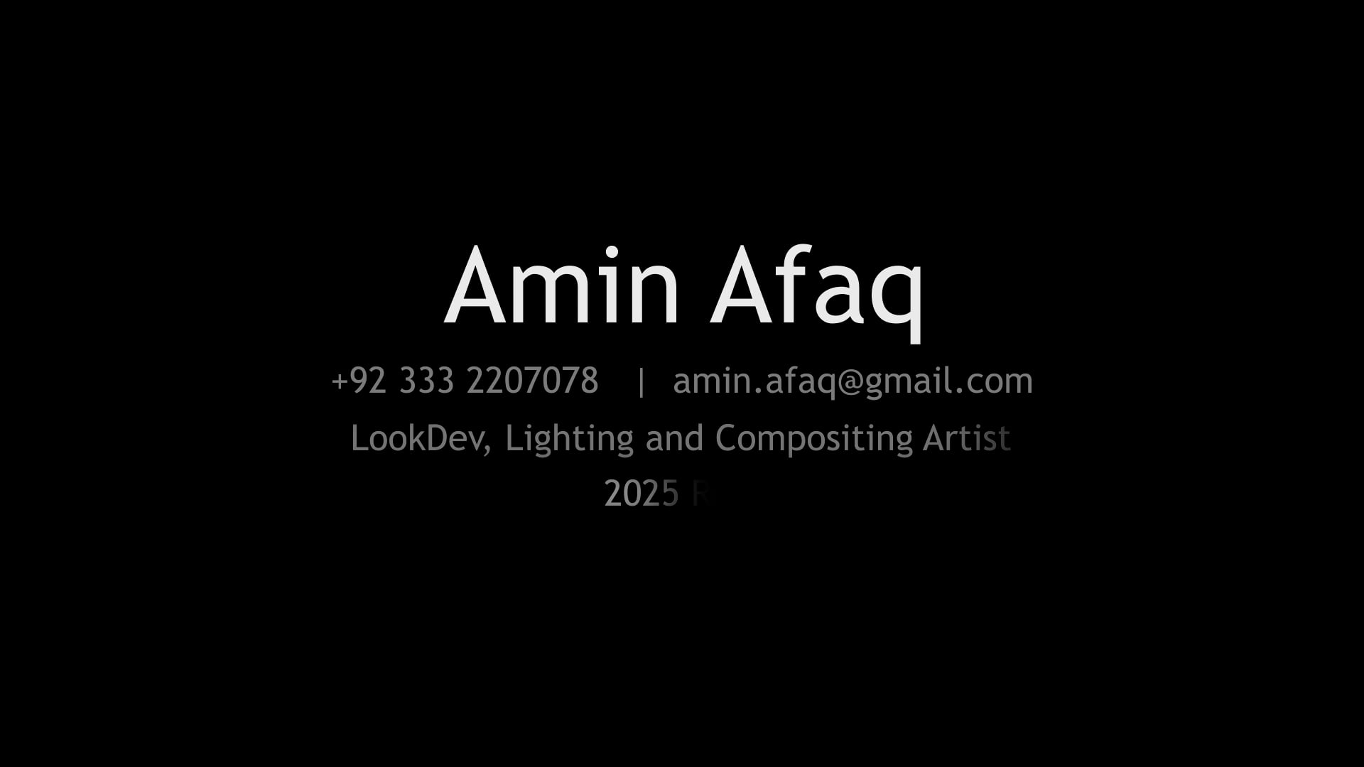 Amin Afaq Showreel 2025