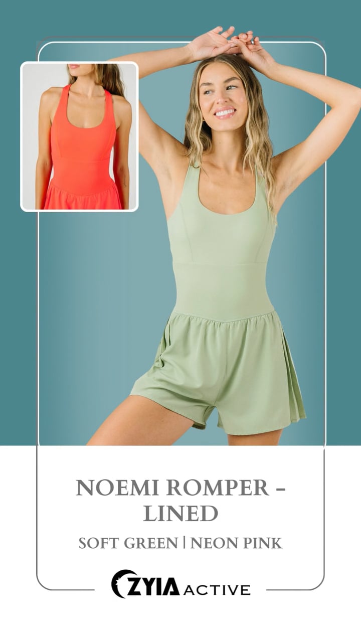 Noemi Romper - Lined | Soft Green #7154 | Neon Pink #7155