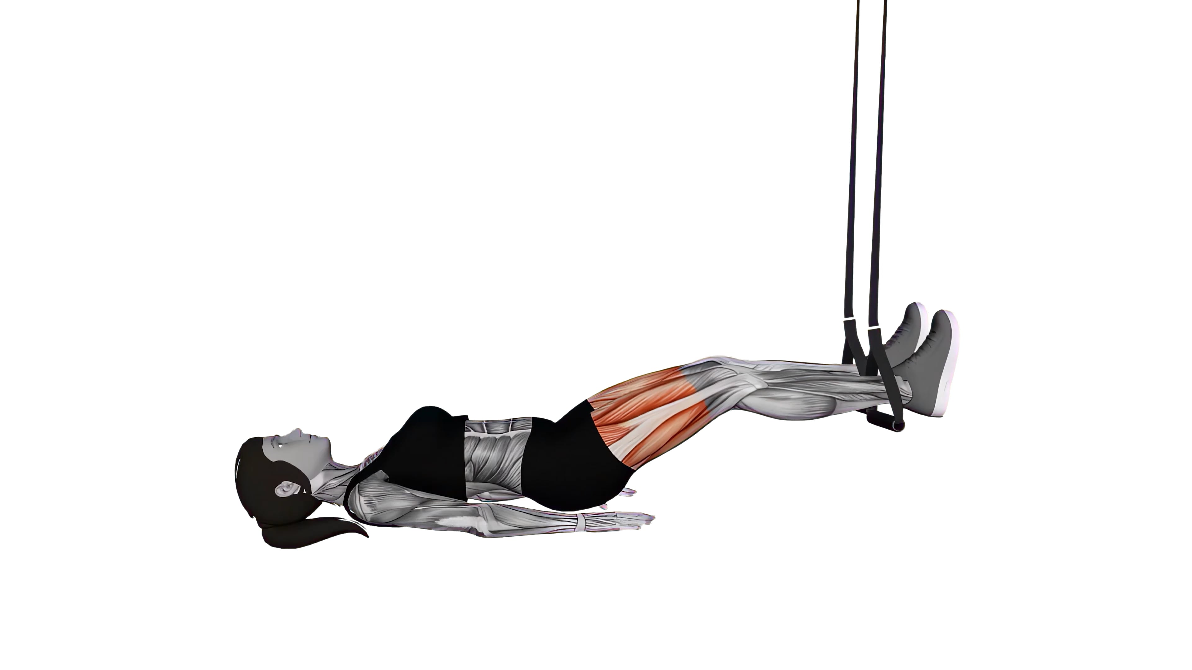 Suspension Trainer with Grips Leg Curl female