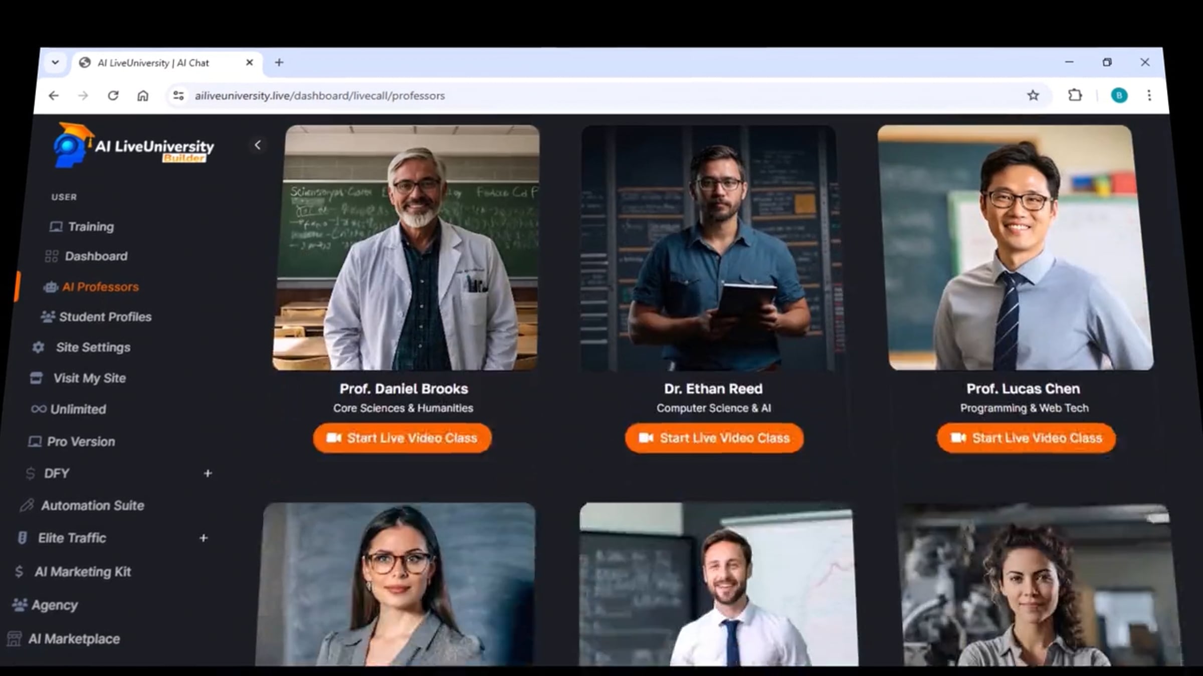 AI LIVE UNIVERSITY DEMO