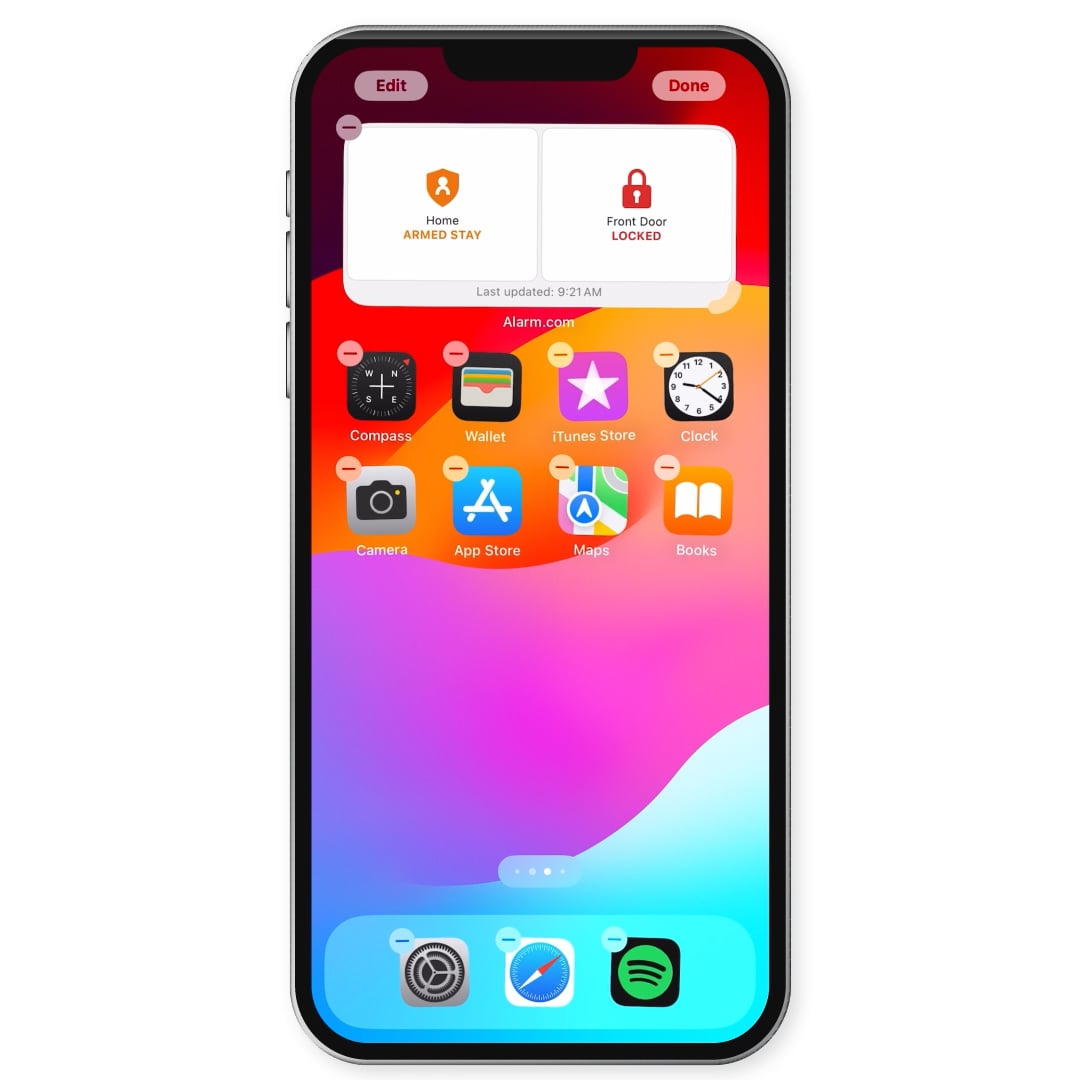 Desert Alarm X Alarm.com Set up widget home automation