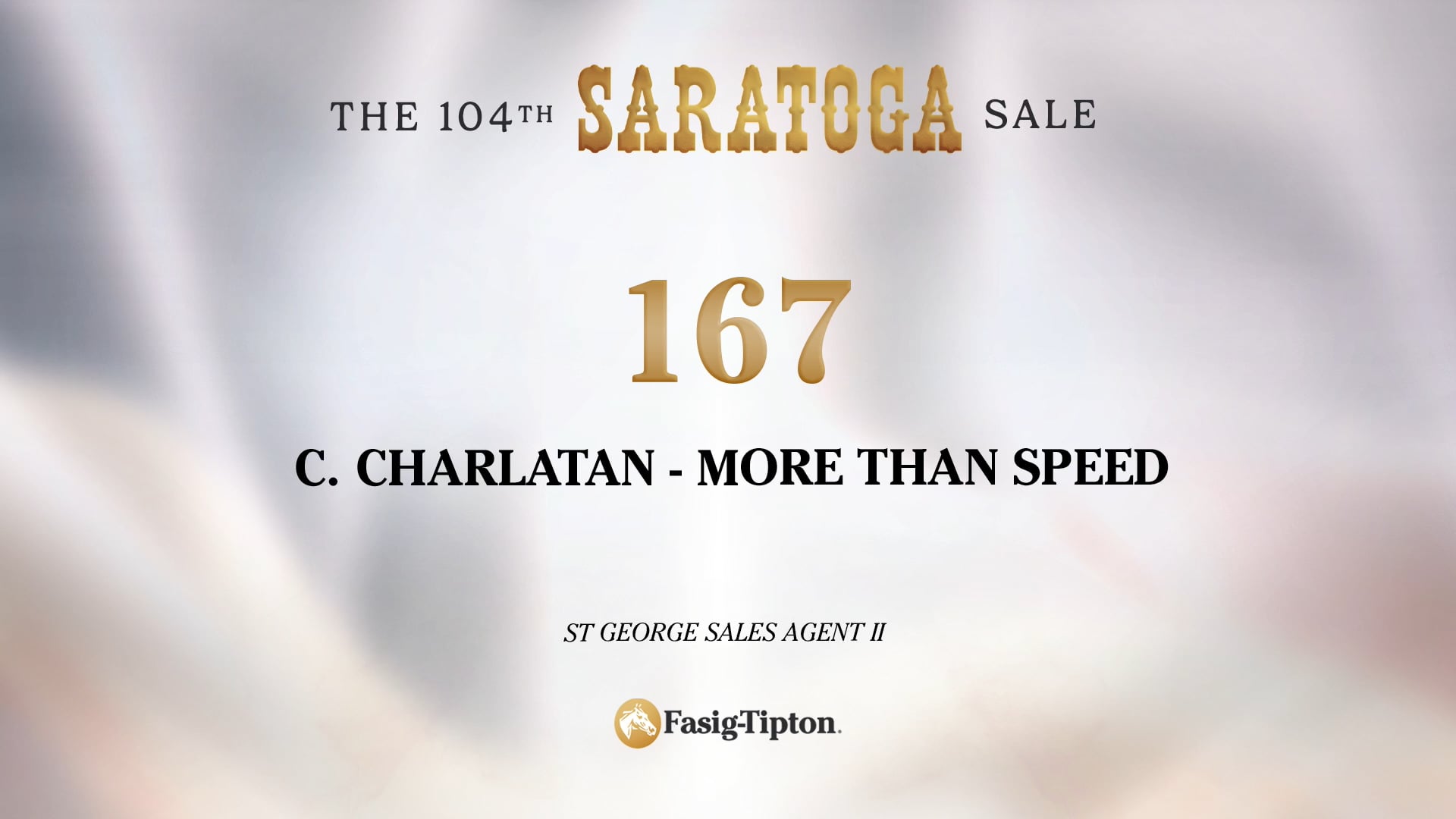 Hip 167 - FT Saratoga Sale - colt by Charlatan - More Than Speed