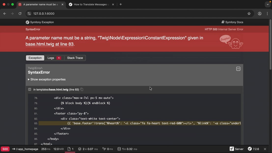 HTML in Translations > Bonjour-> Hello-> Hola: Translate your Site | SymfonyCasts
