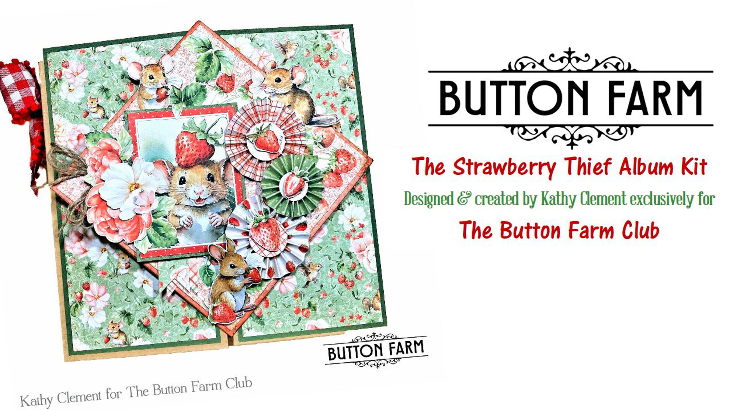 Strawberry Thief Mini Album Kit Reveal by Kathy Clement for The Button ...