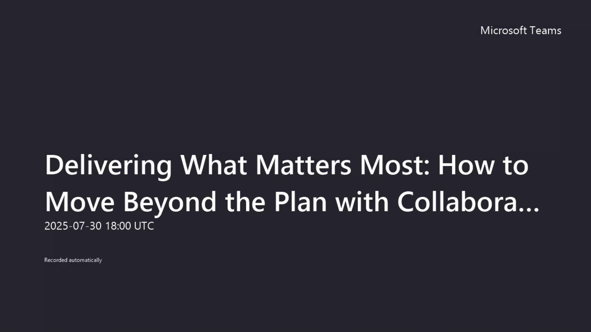 Delivering What Matters Most How to Move Beyond the Plan with ...