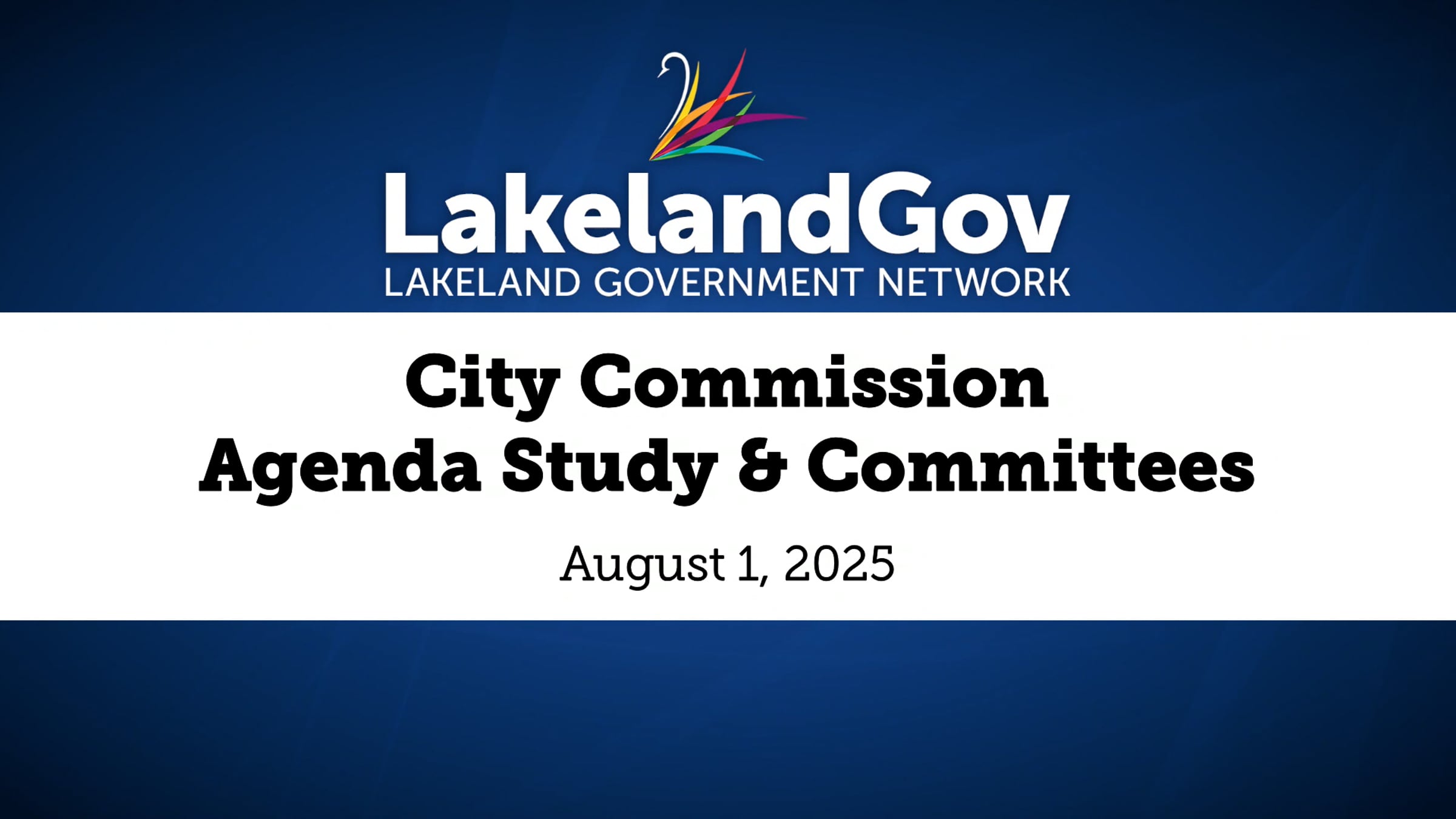 City Commission Agenda Study & Committees - August 1, 2025