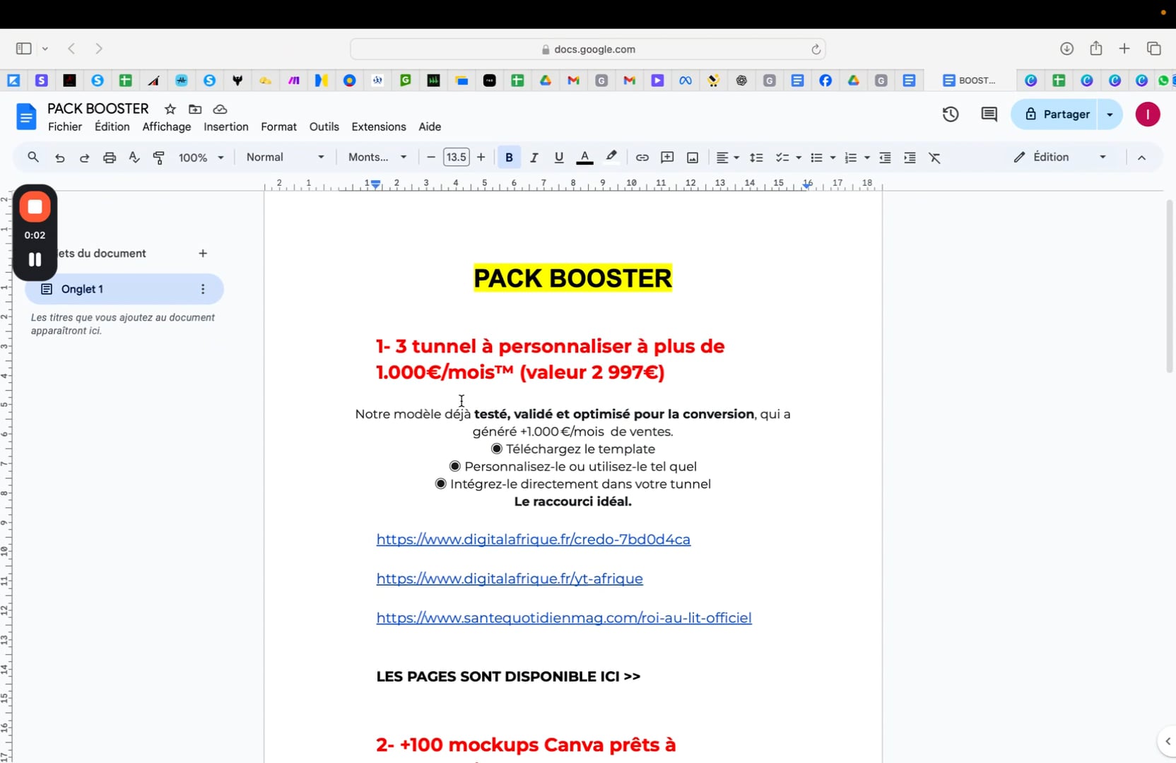 PACK BOOSTER - Google Docs - 3 August 2025
