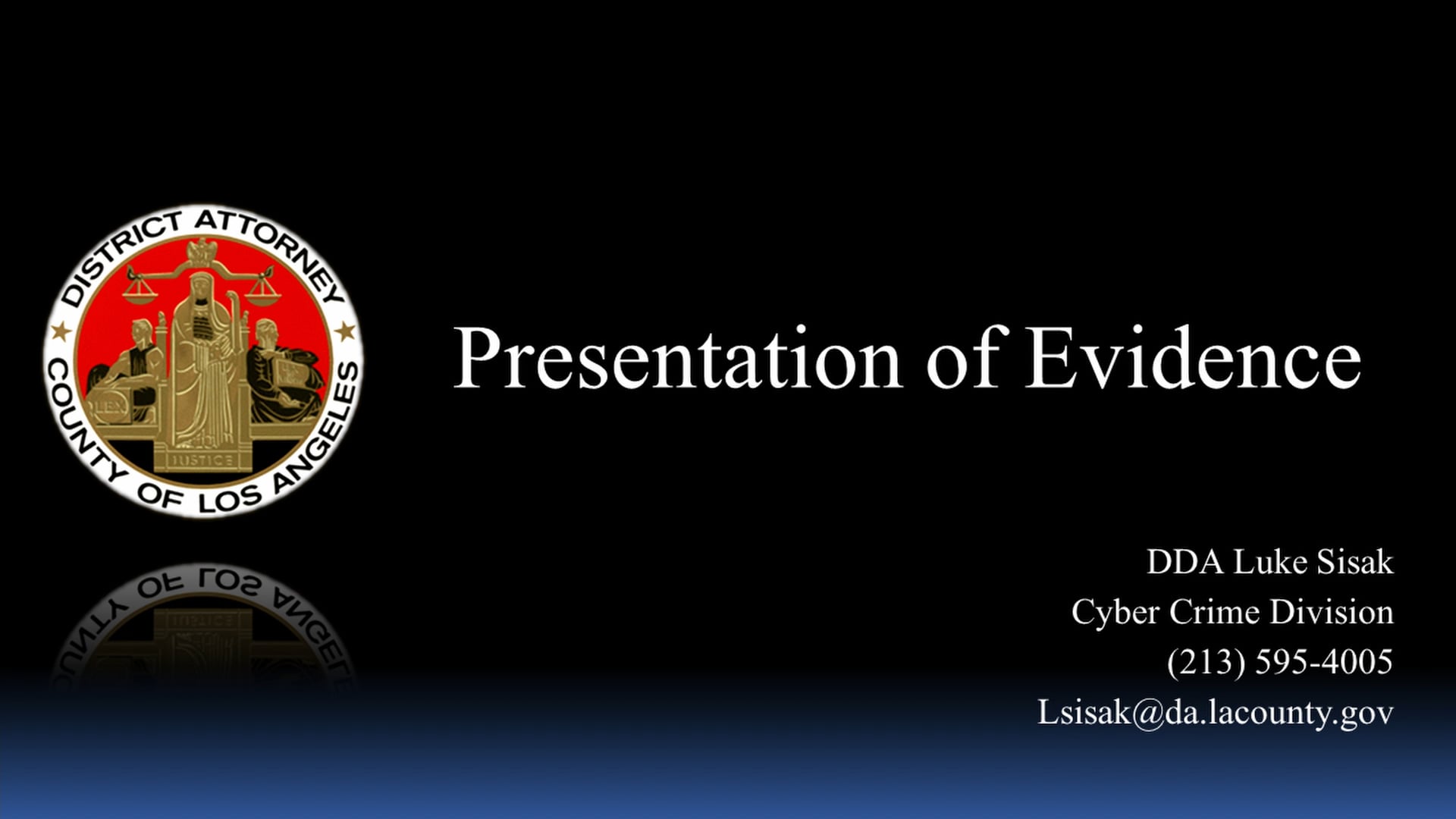 Presentation of Evidence 7-11-25 Luke Sisak
